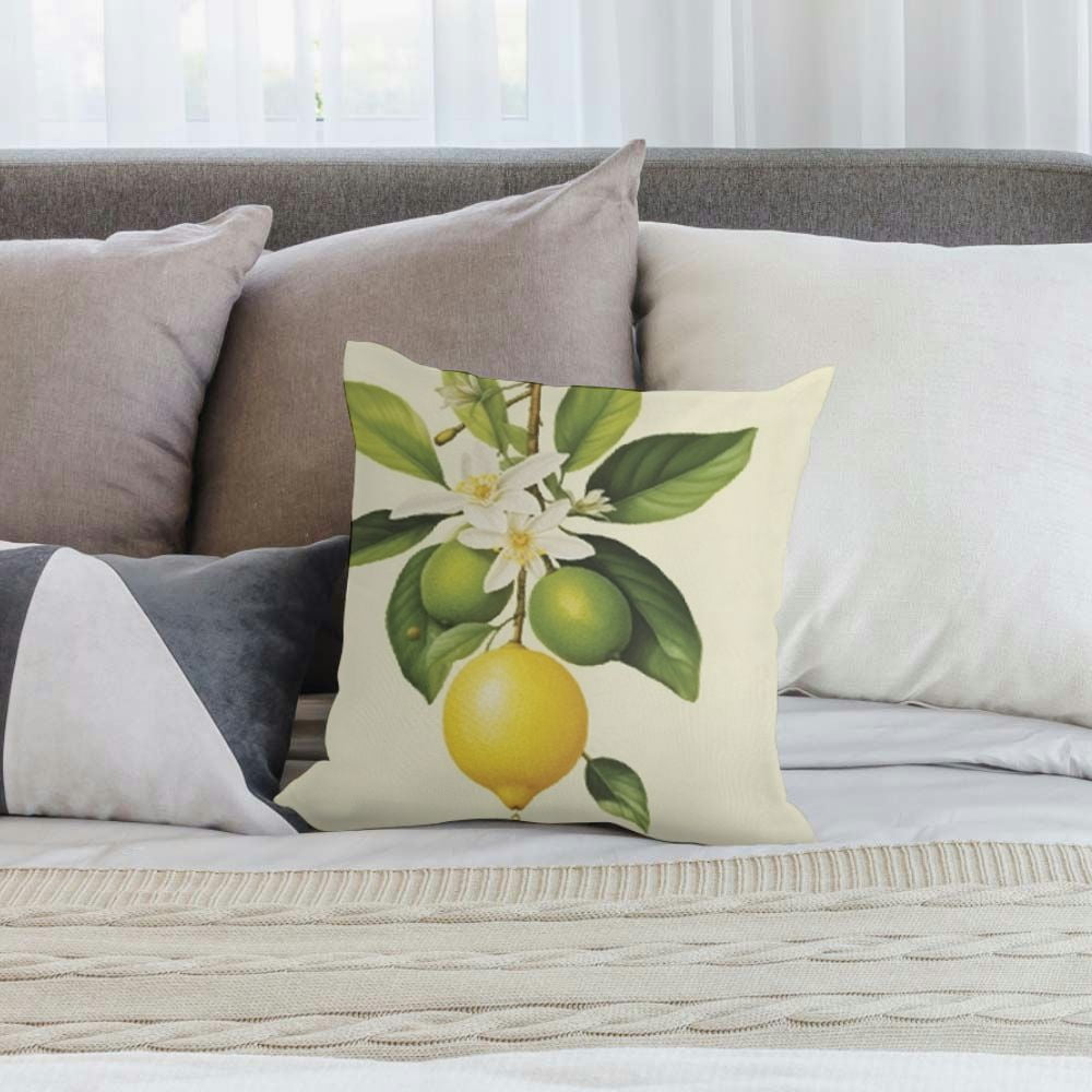 Super Soft Throw Pillow Cases Fruit Lemon with Green Leaves Pillow ...