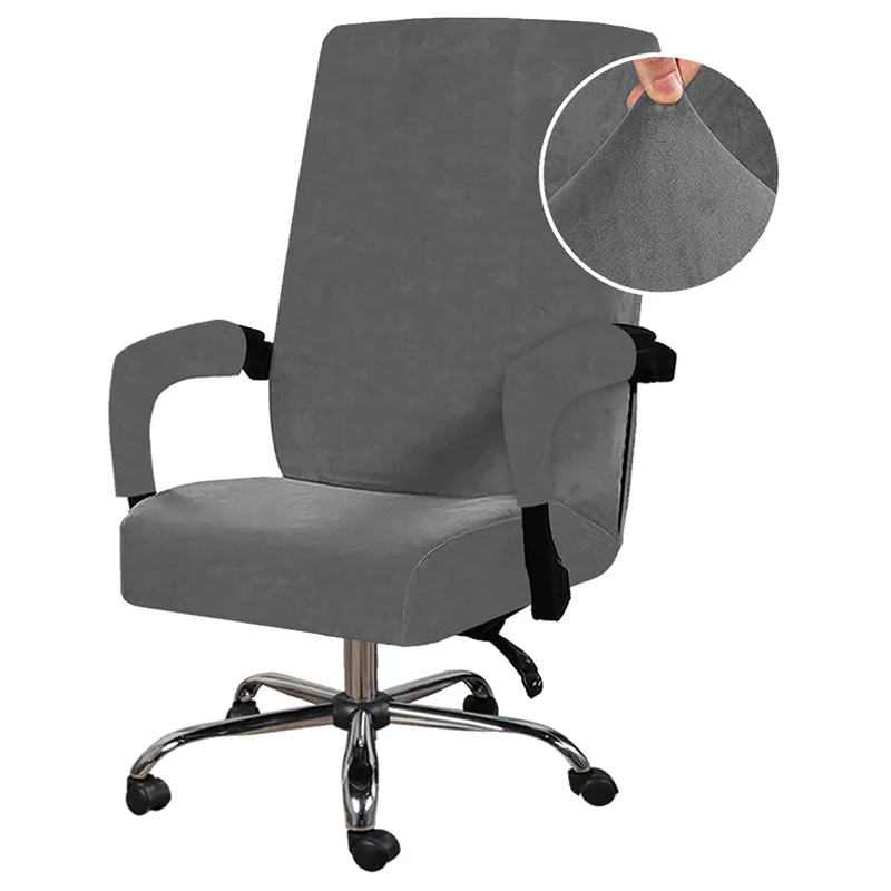 Super Soft Velvet Office Chair Cover Stretch Computer Armchair Cover ...
