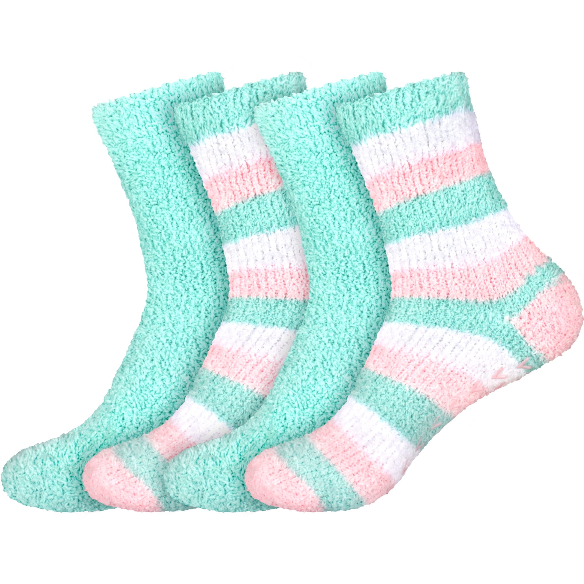 Super Soft Warm Cozy Fuzzy Cozy Home Socks - Aquamarine Combo - 4prs ...