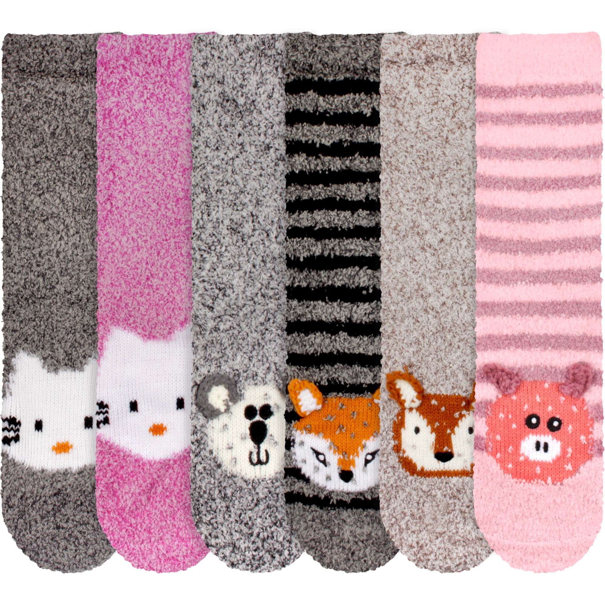 Super Soft Warm Cute Animal Non-Slip Fuzzy Cozy Crew Winter Home Socks ...