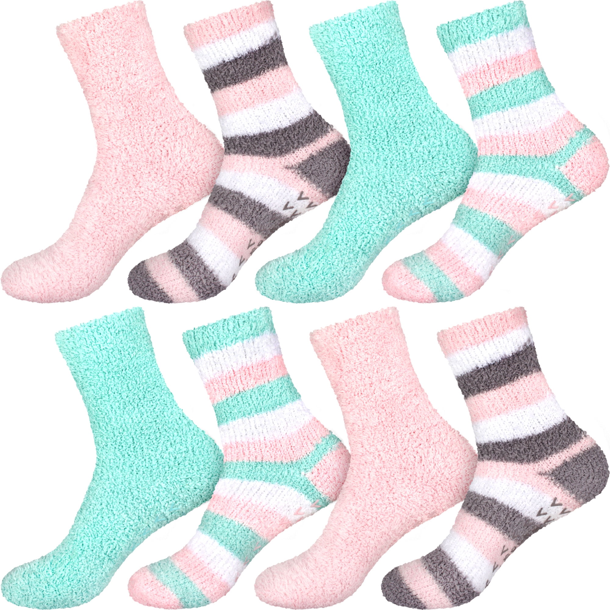 Super Soft Warm Fun Fuzzy Cozy 05 Stripe Home Socks - Assortment 96 - 8 ...
