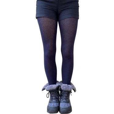 Walmart Hosiery: Women's Colored Navy Blue Opaque Full Footed Tights ...