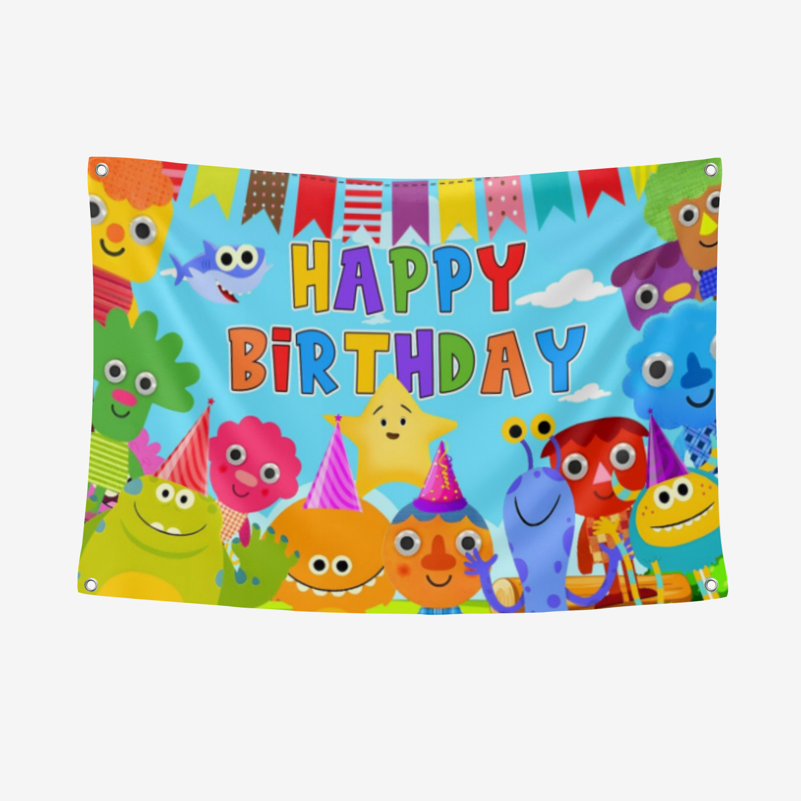 Super Songs Happy Birthday Backdrop Banner Super Songs Themed Party ...