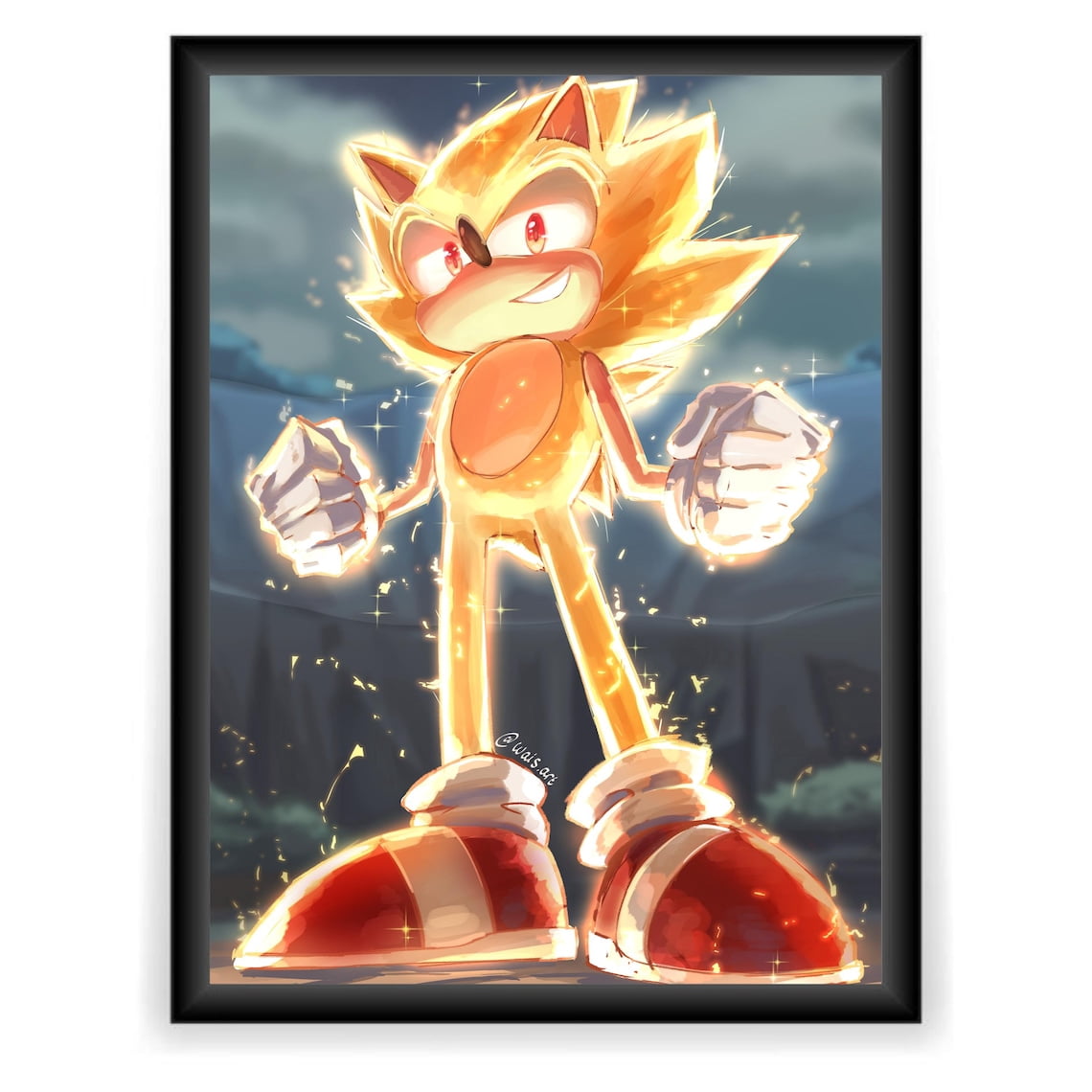 Super Sonic Poster, Game Print, Artwork, Wall Art, High Quality Print ...