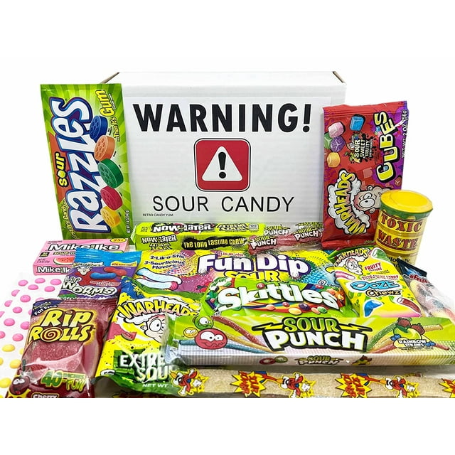 Super Sour Candy Variety Pack - Assorted Sour Candy Box - Sour Candy ...