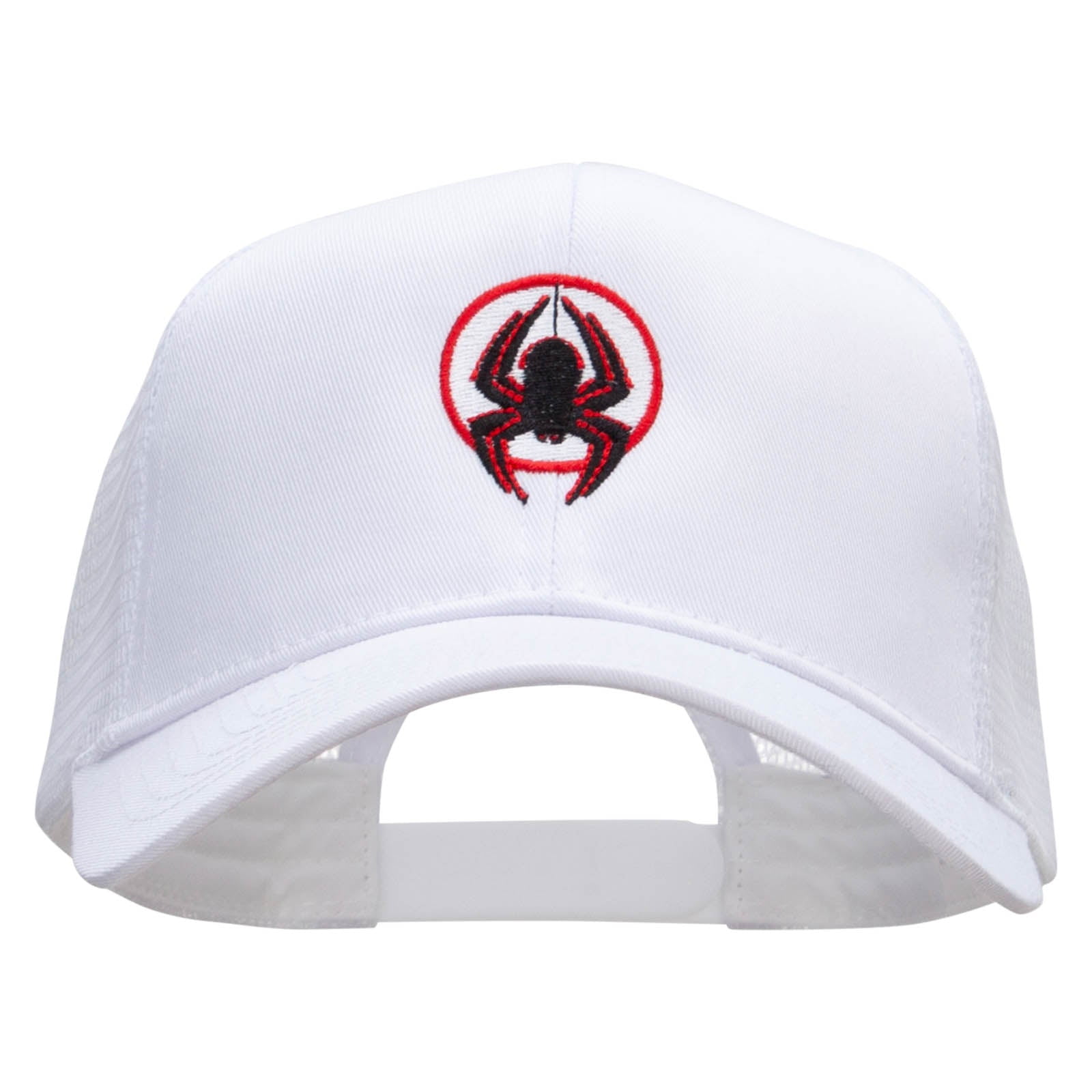 Super Spider Embroidered Solid Cotton Prostyle Twill Mesh Cap - White ...