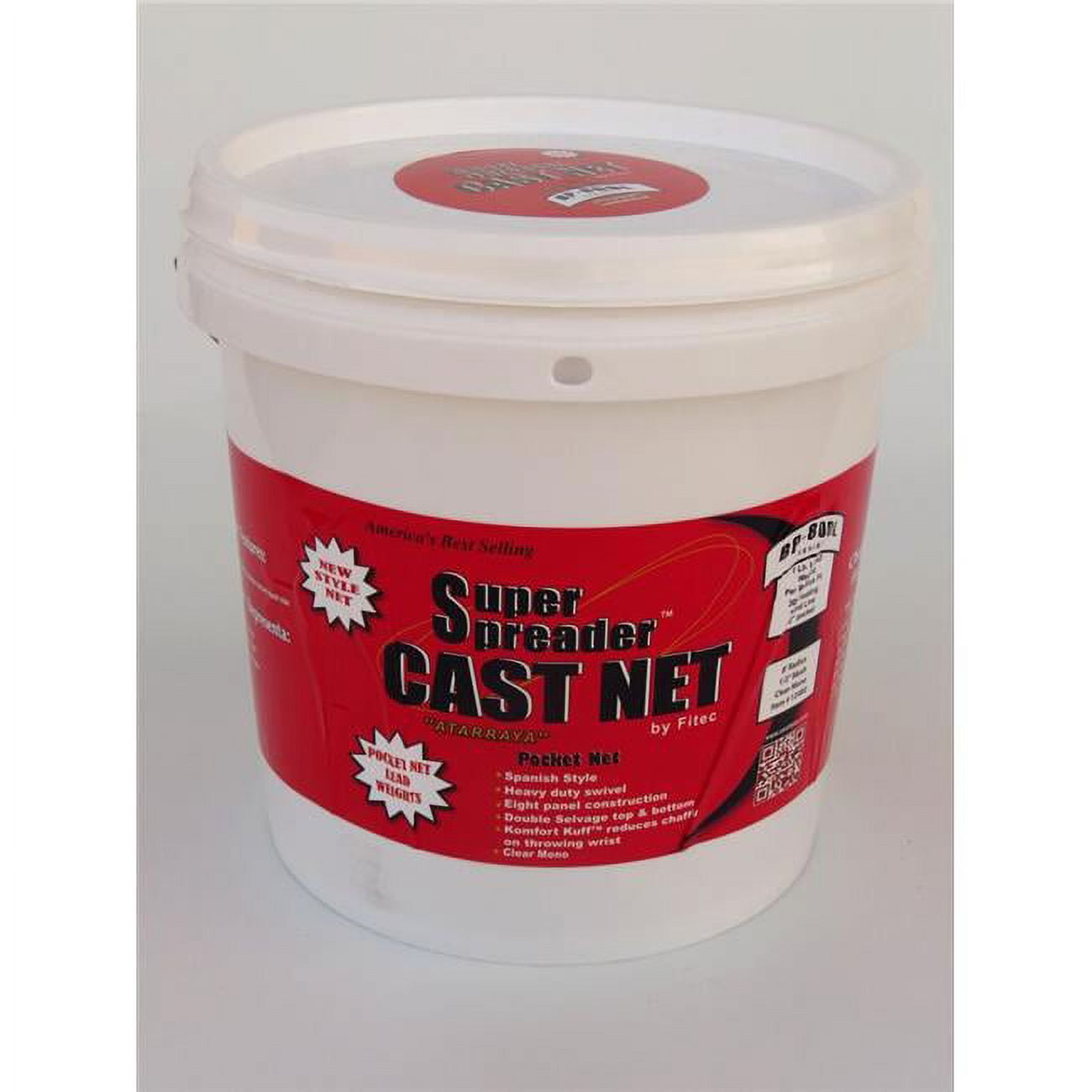Super Spreader 12512 12 ft. x 1 in. Mesh, BP800-L Pocket Cast Net Clear ...