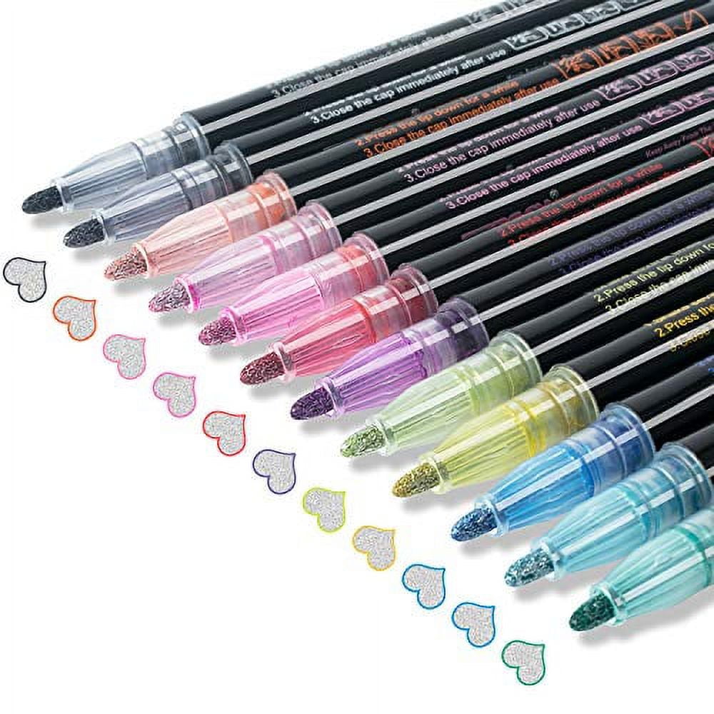 Super Squiggles Outline Markers Set - 12 Color outline Markers, Super ...