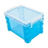Super Stacker 4x6 Blue Plastic Storage Box with Secure Lid and Handles ...