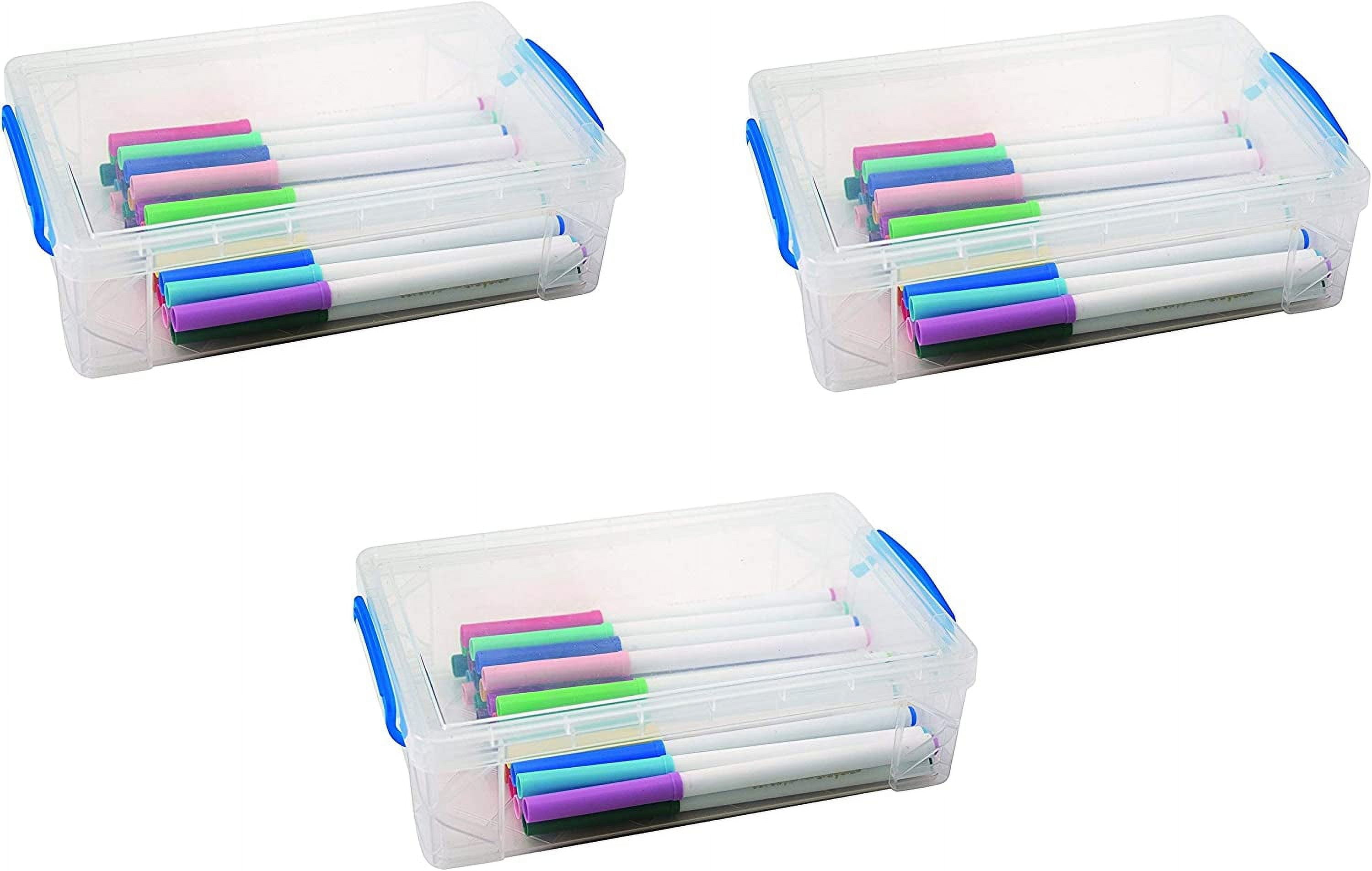 Super Stacker Large Pencil Box, 9" x 5.5" x 2.63", Clear, Sold as 3 ...