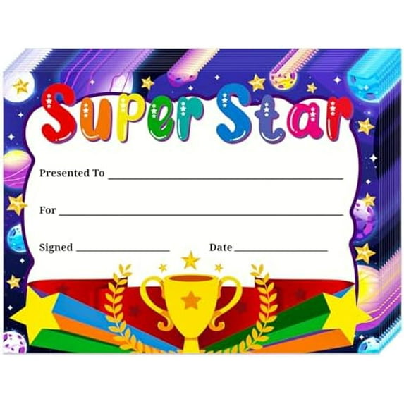 Super Star Student Award Certificates - 30PCS Recognition Rewards for ...