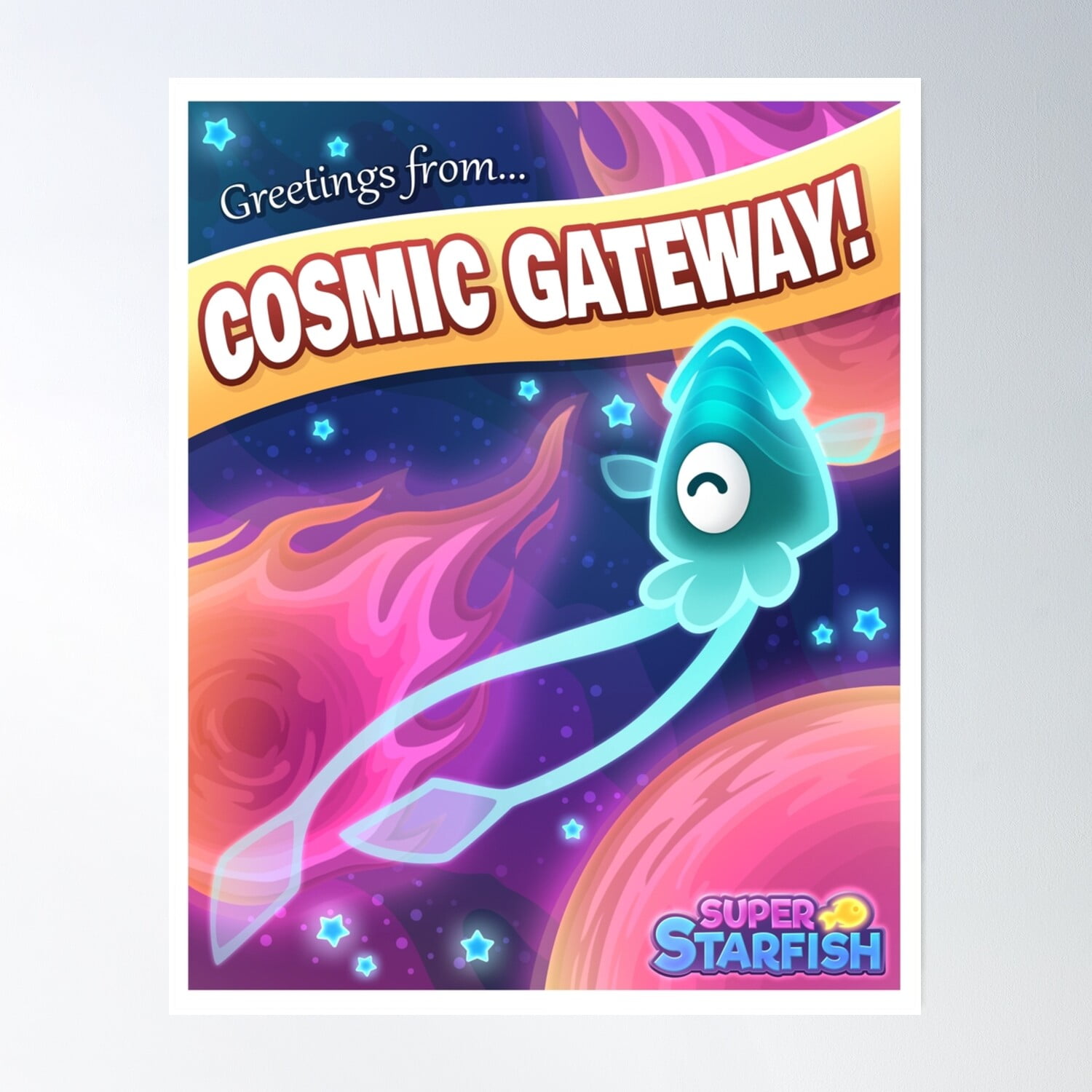 Super Starfish Cosmic Gateway Poster Wall Art, Modern Wall Decor, 12x18 ...