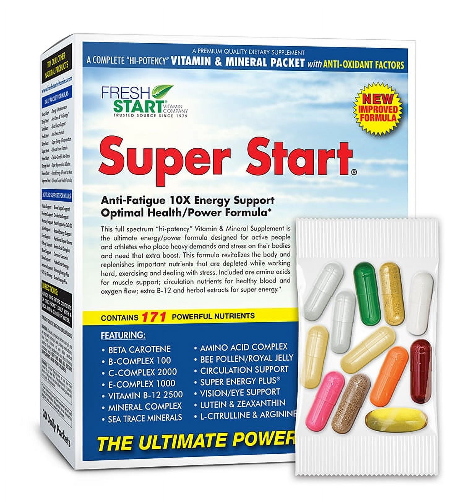 Super Start - Daily Multivitamin Pack - 10X Energy, Stamina, Muscle ...
