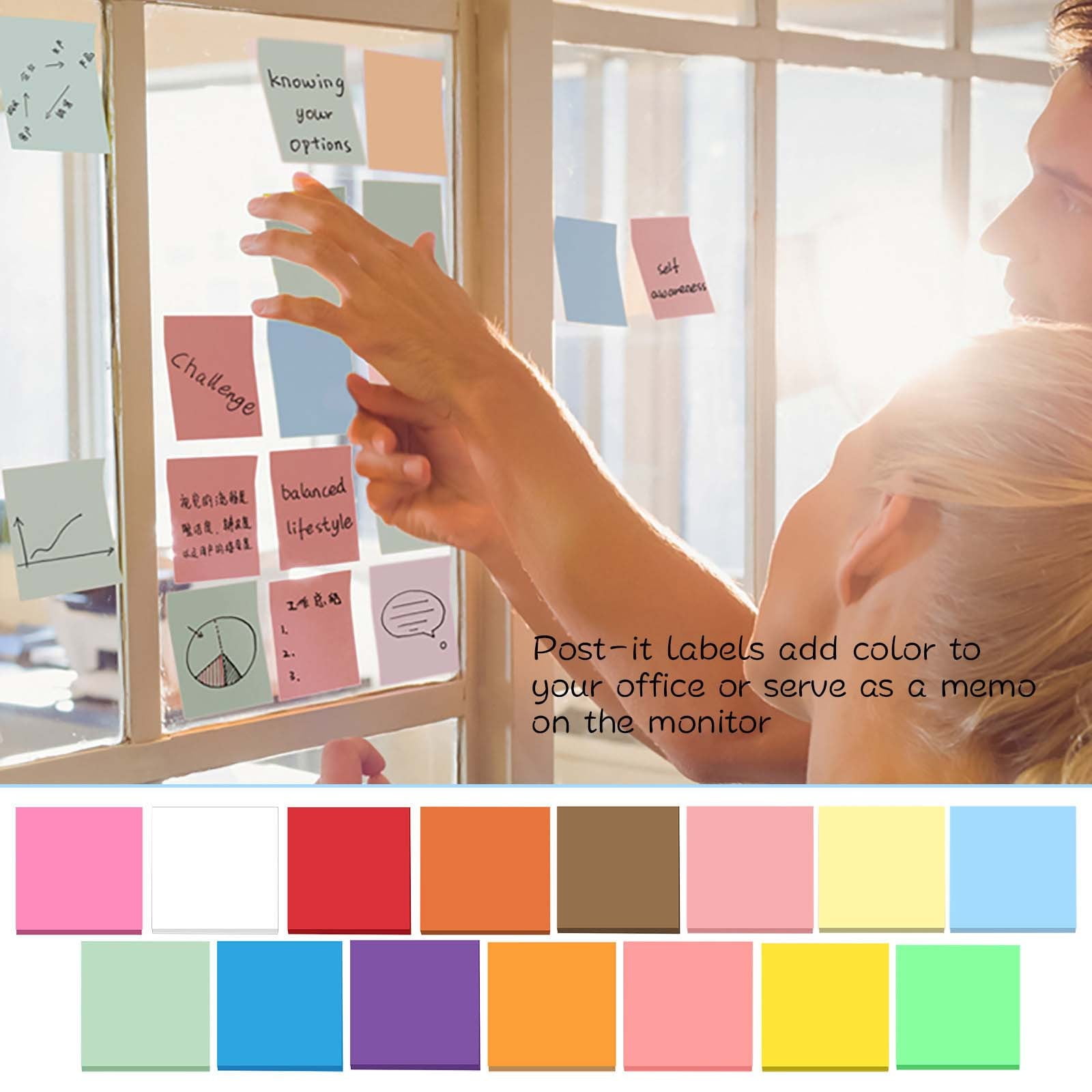 Super Sticky Notes Pink Assorted and Sticky Sheets Tearable Bright ...