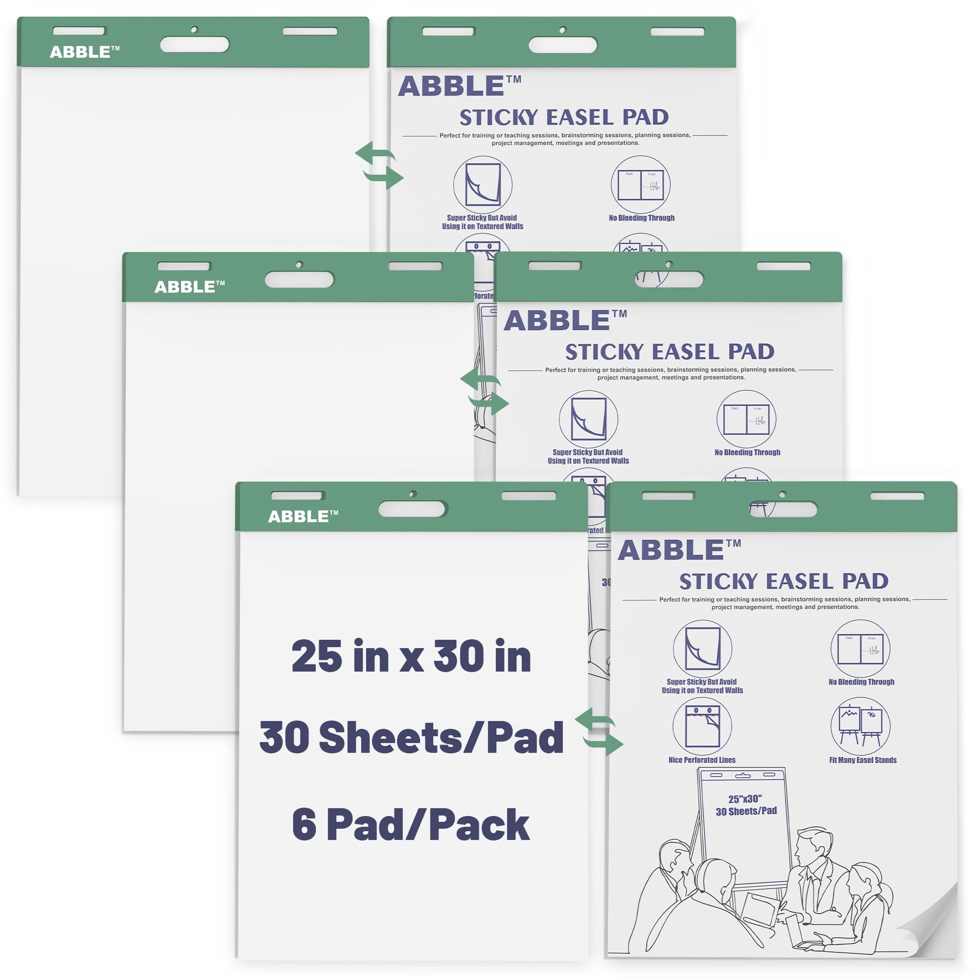 Super Sticky Pad, JKF25 Large Note Pads, Pads Flip Chart Paper, Large ...