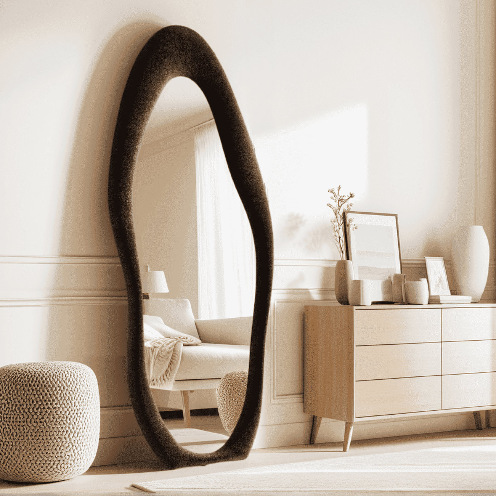 Super Store 63"x 24" Irregular Full Length Mirrors - Full Body Flannel Wrapped Wooden Mirror ...