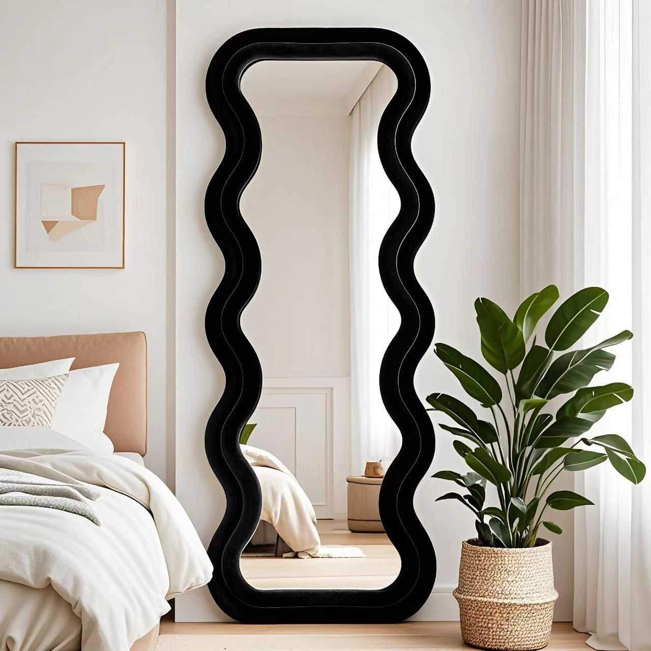 Super Store Wave Full Length Mirror 63"x 24"- Rectangle Shatterproof ...