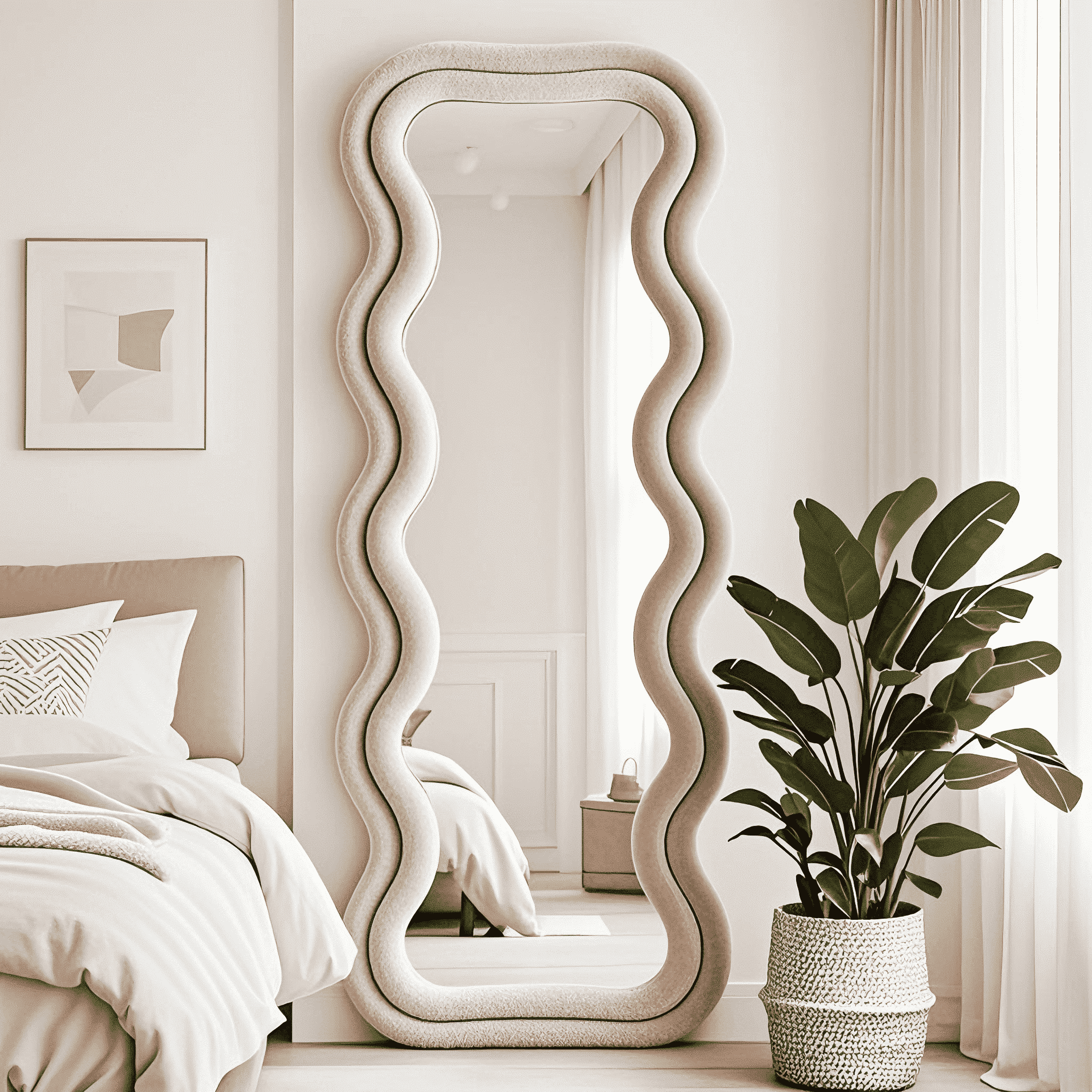 Super Store 63"x 24" Wavy Full Length Mirrors,Rectangle Leaning and ...