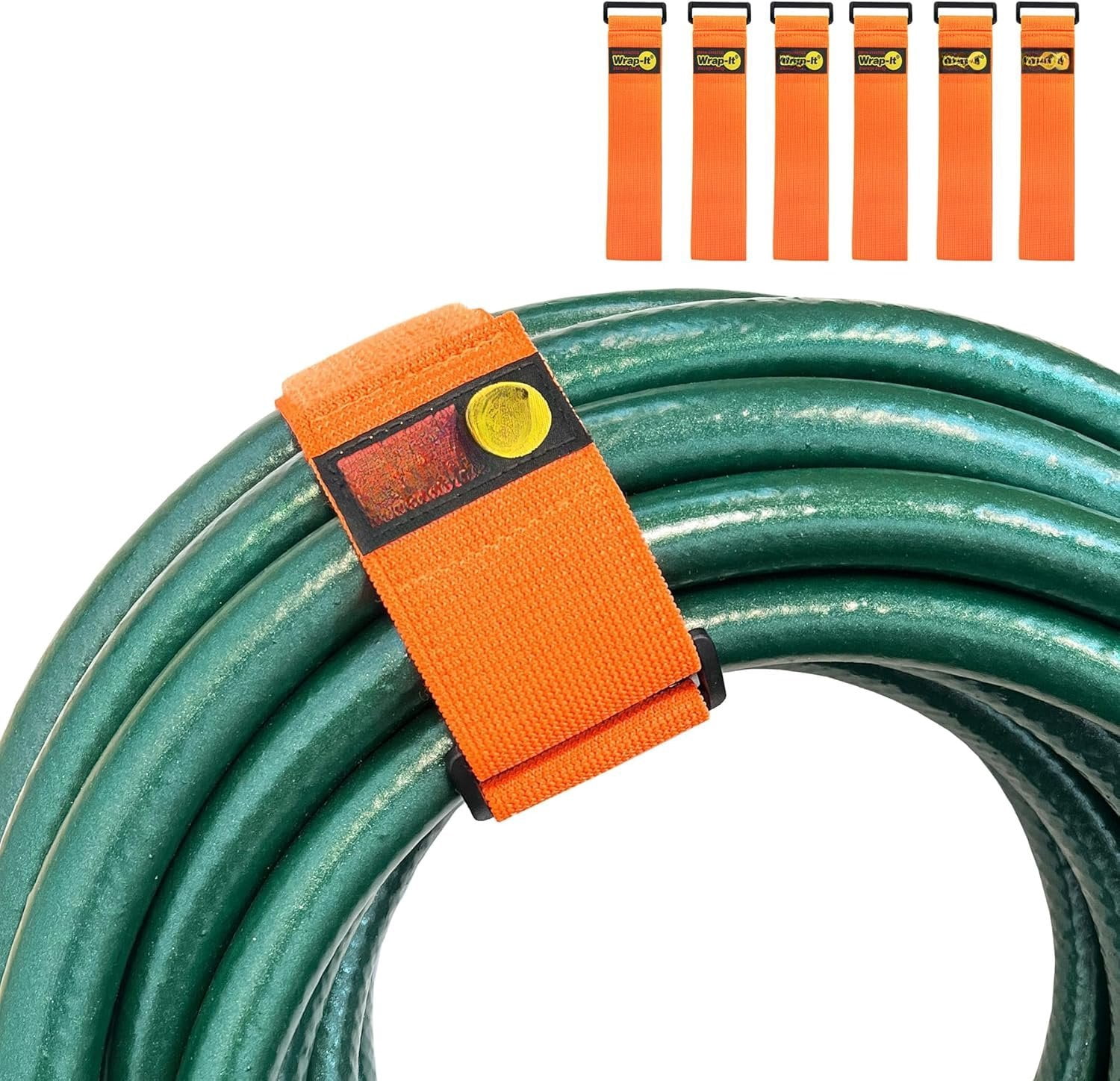 Super-Stretch Straps - (6) 18" Orange - Elastic Hook and Loop Cinch ...