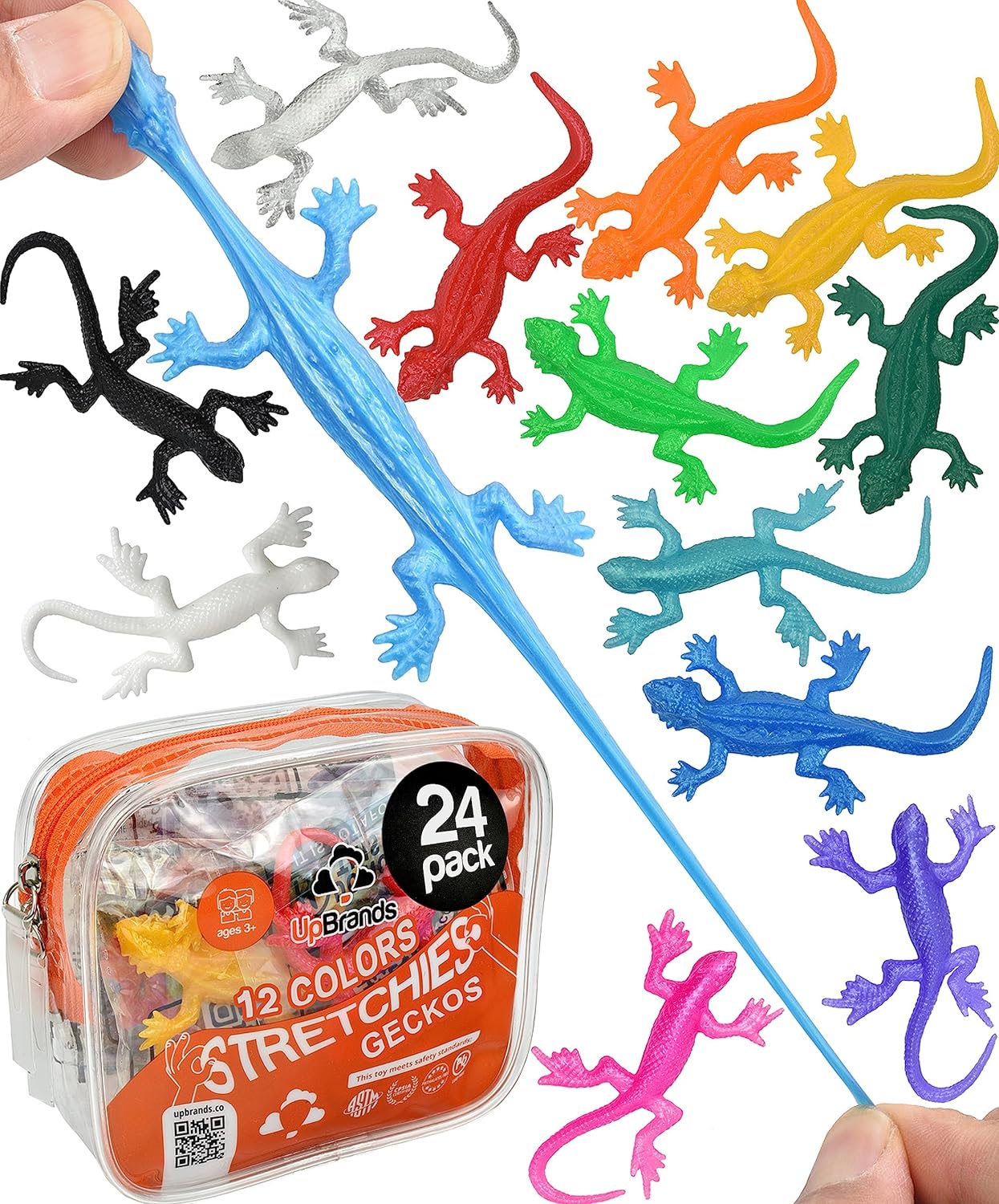 Super Stretchy Lizard Toys 3" Bulk Set, 12 Colors Gecko Birthday Party ...