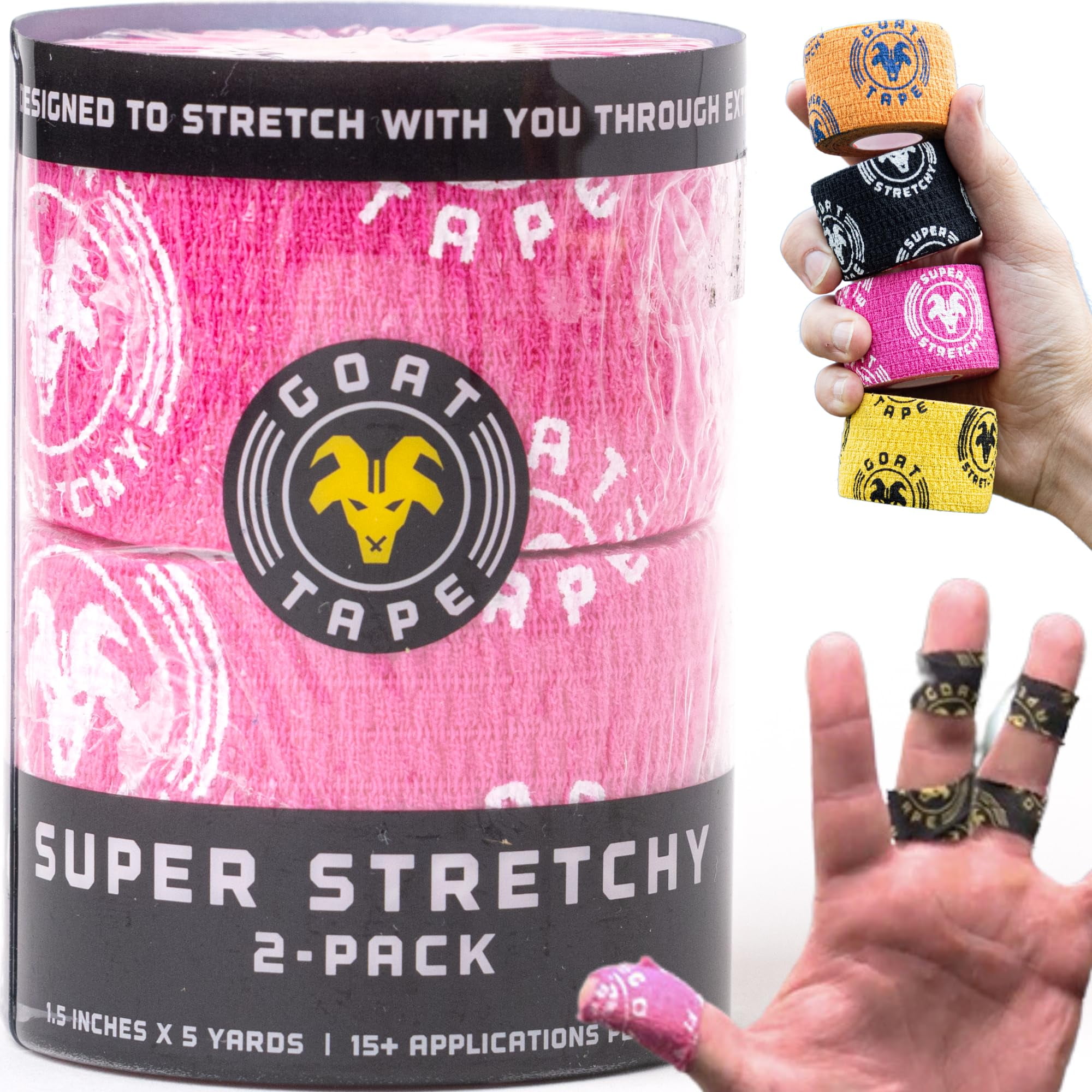 Super Stretchy Thumb Tape - Weightlifting Hook Grip Tape & WOD Tape for ...