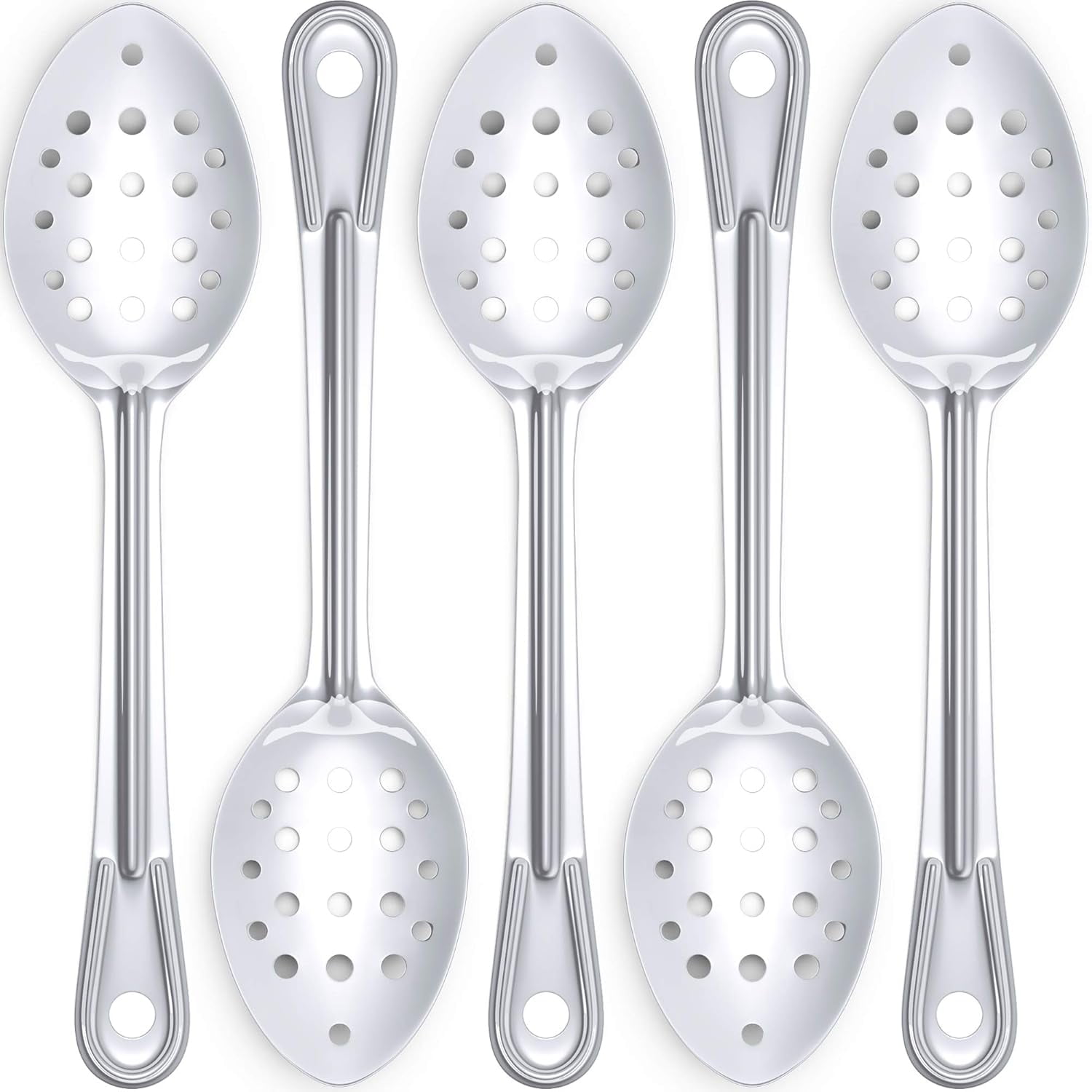 Super Strong, Ergonomic 11 in Serving Spoon 5 Pk. Big, Perforated ...