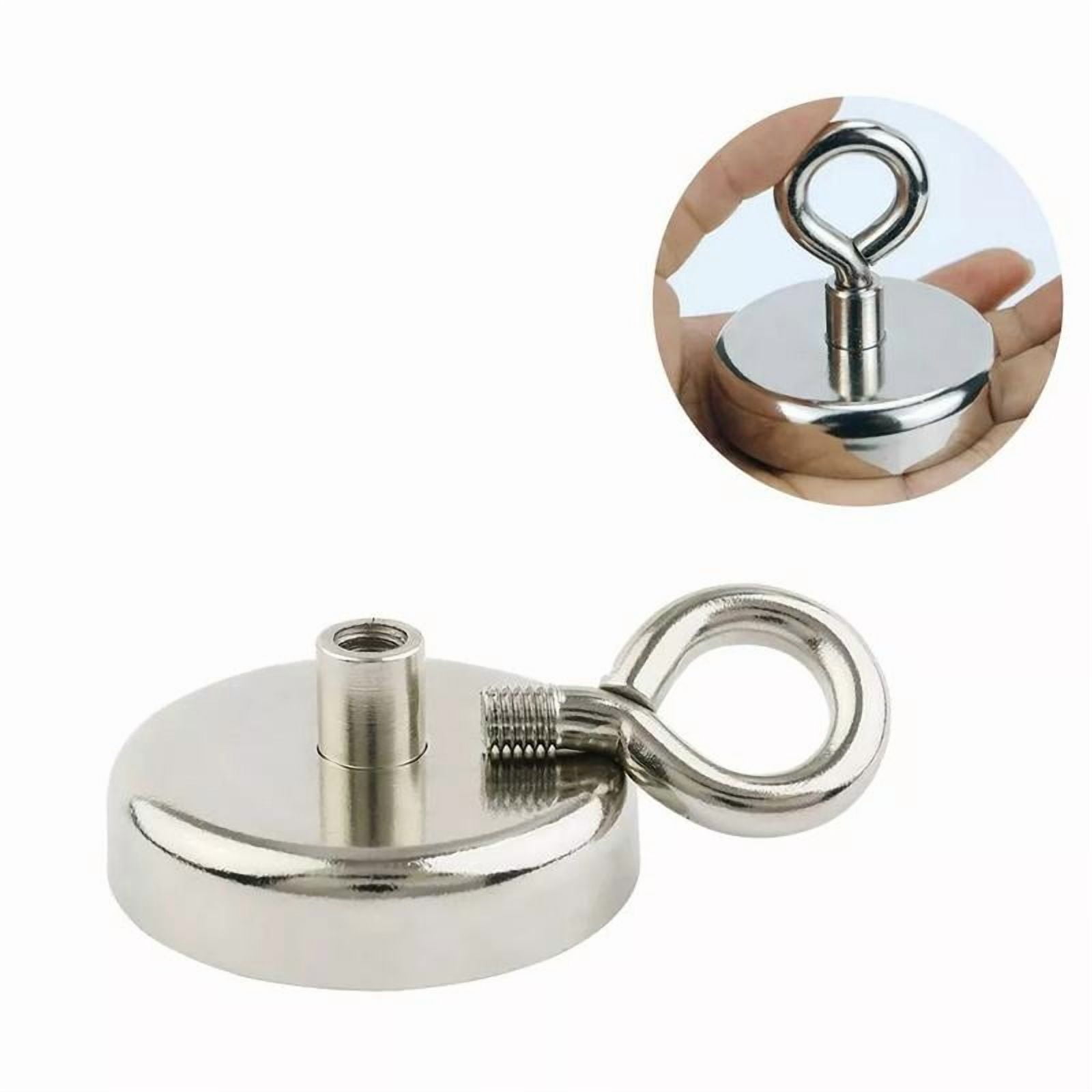 "1.65 Inch Neodymium Round Thick Eye Bolt Fishing Magnet - 300lbs ...