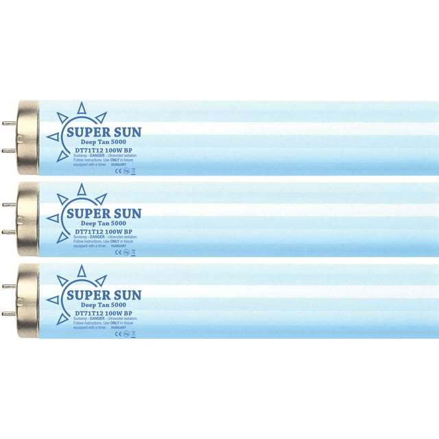 Super Sun Deep Tan 5000 F71T12 100-120W Bipin Tanning Lamps 16 Pack ...