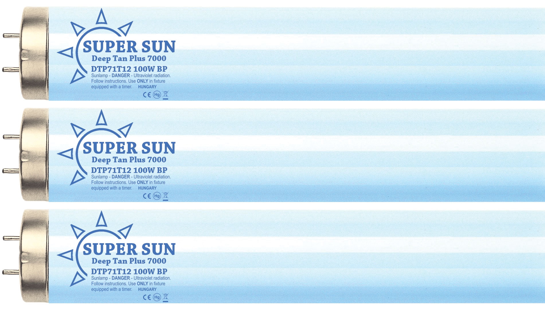 Super Sun Deep Tan Plus 7000 F71T12 100-120W Bipin Tanning Lamps 6 Pack ...