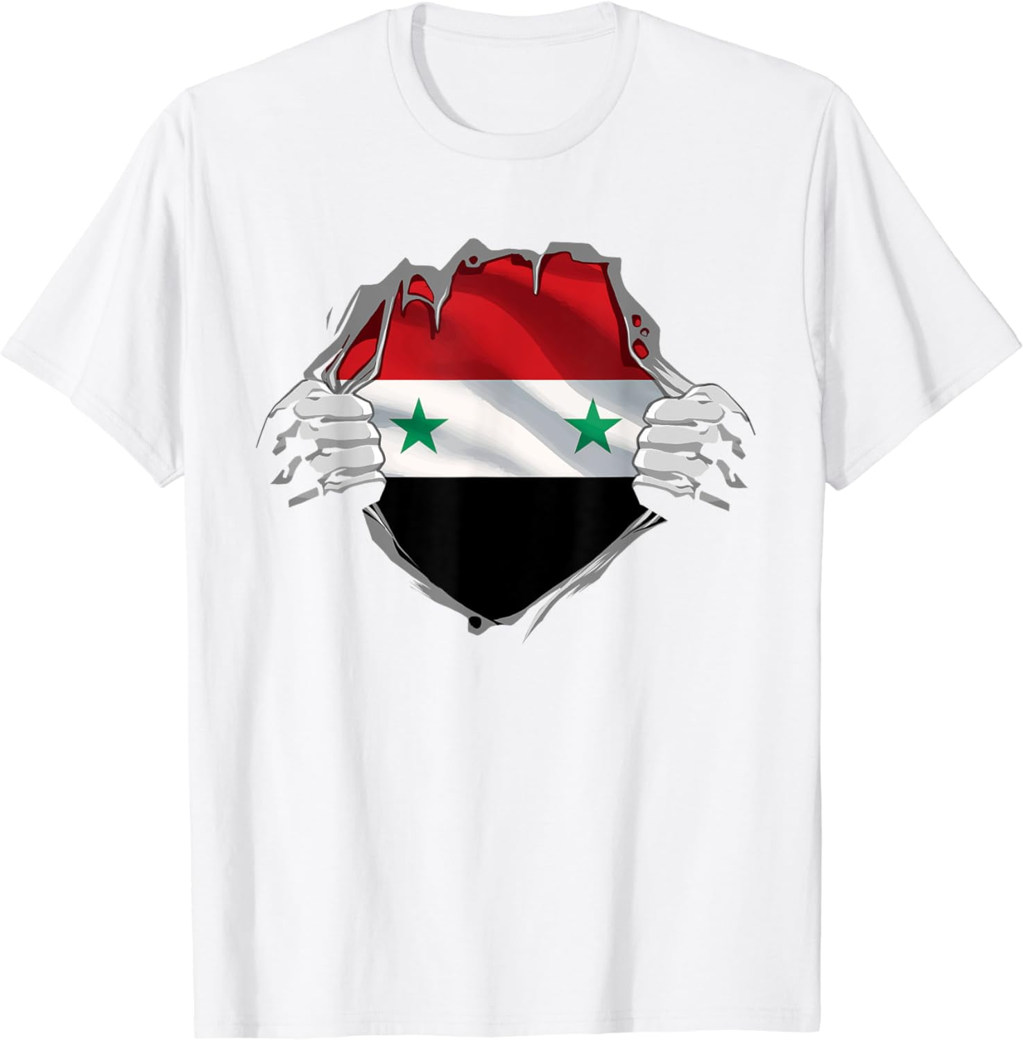 Super Syria Flag Syrian Middle East Country Roots Citizen T-Shirt ...