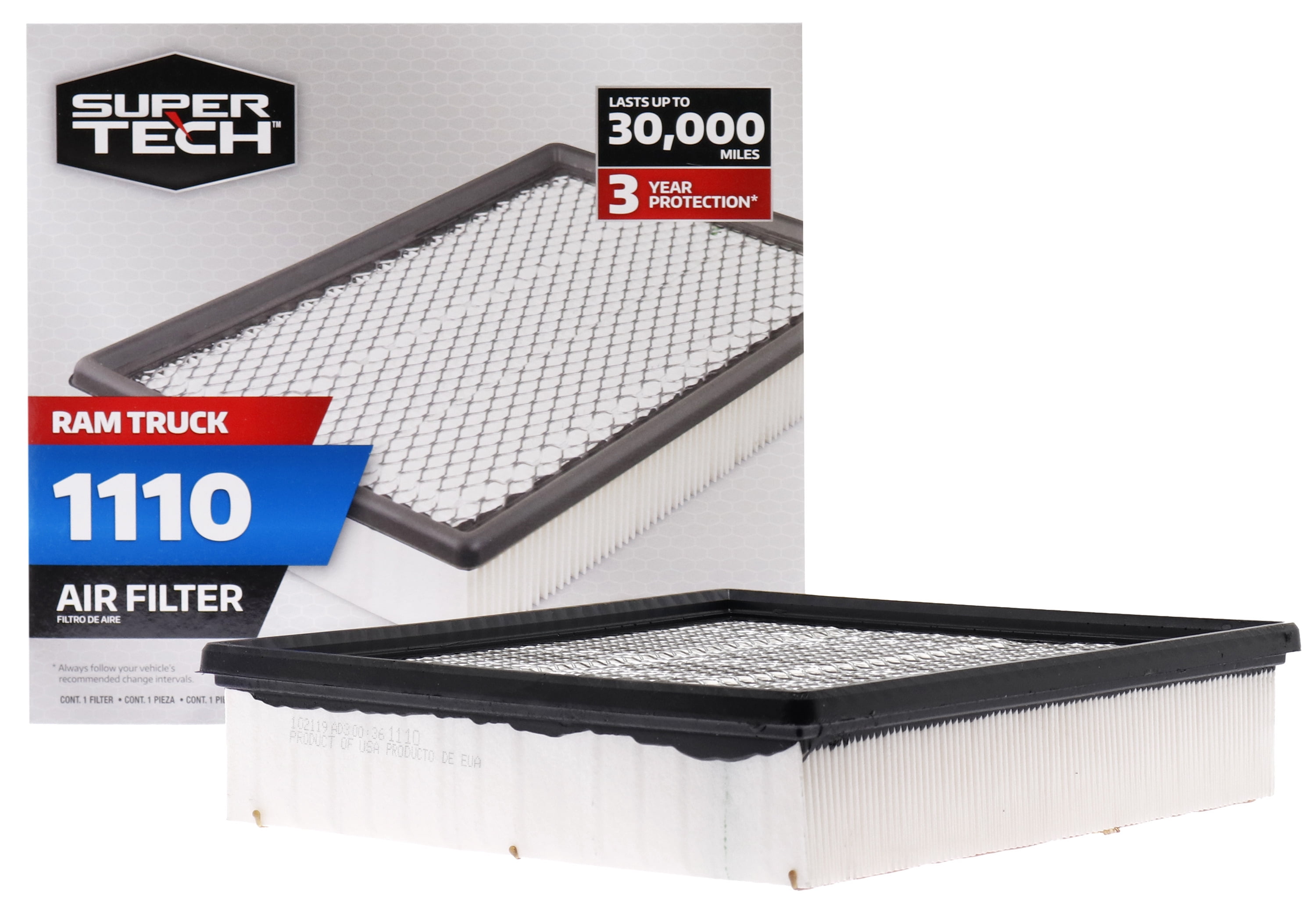 Super Tech 1110 Engine Air Filter, Replacement Filter for Dodge Truck ...