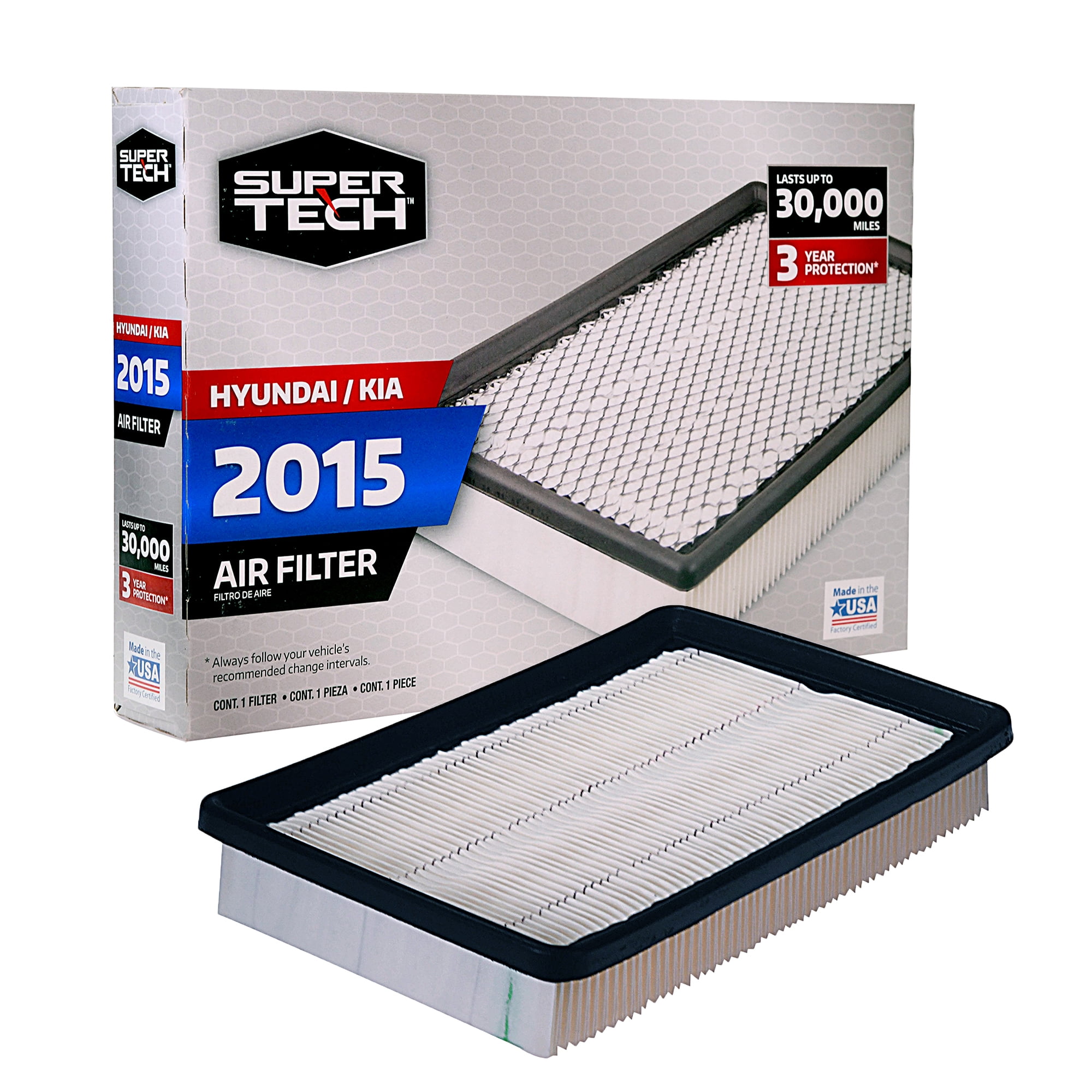 Super Tech 2015 Engine Air Filter, Replacement Filter for Hyundai and ...