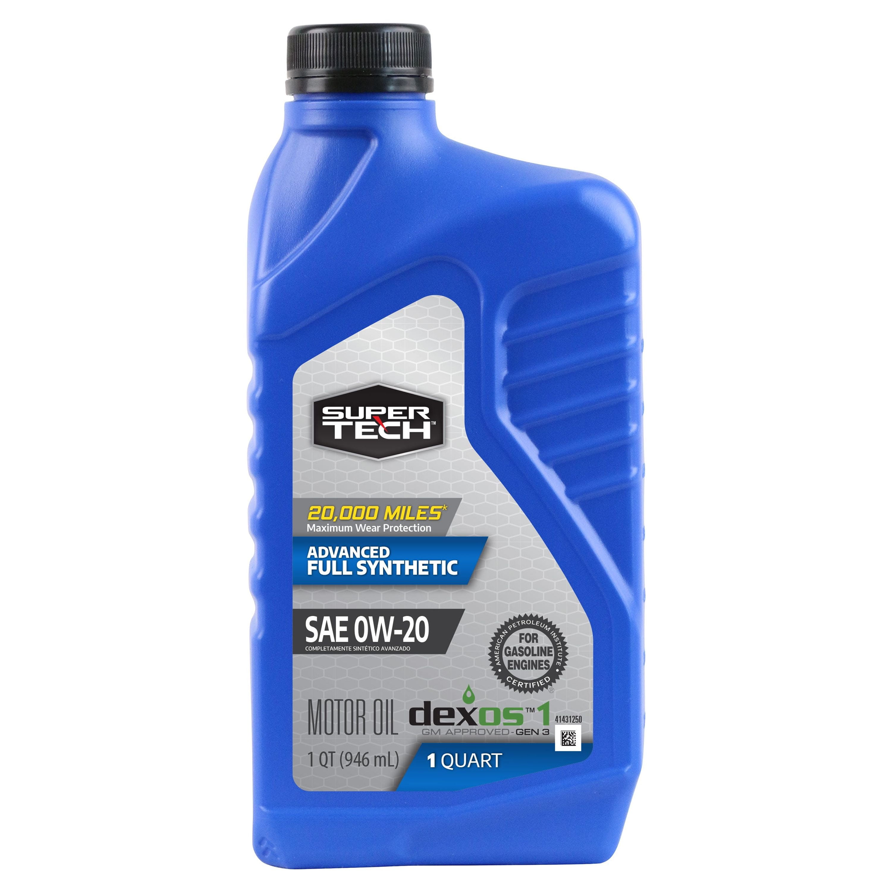Super Tech Advanced Full Synthetic Motor Oil SAE 0W-20, 1 Quart ...
