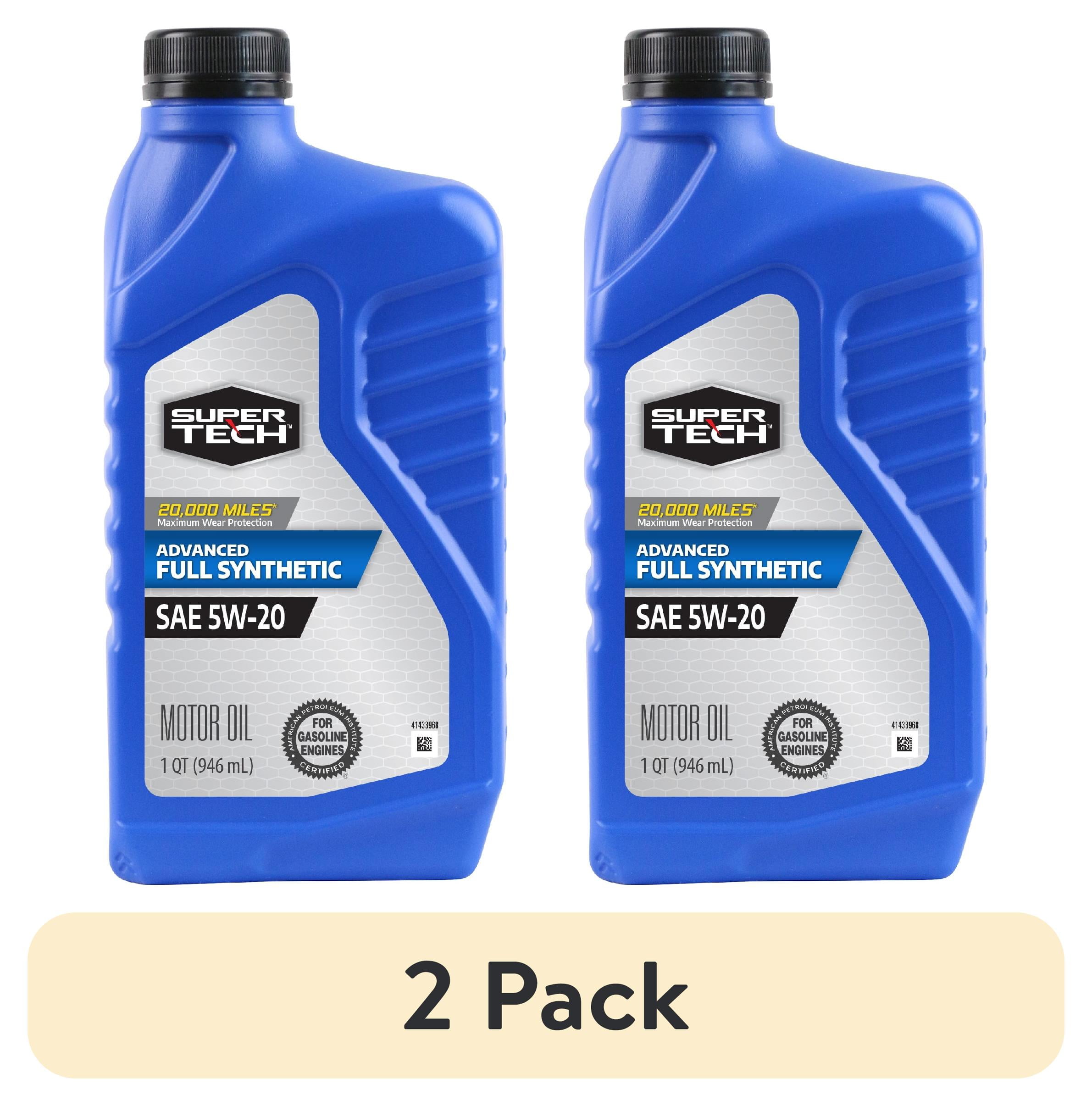 (2 pack) Super Tech Advanced Full Synthetic Motor Oil SAE 5W-20, 1 ...