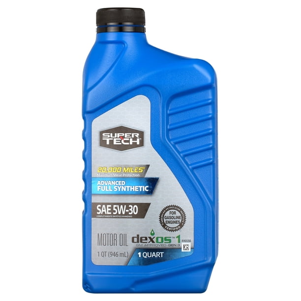 Super Tech Advanced Full Synthetic Motor Oil SAE 5W-30, 1 Quart ...