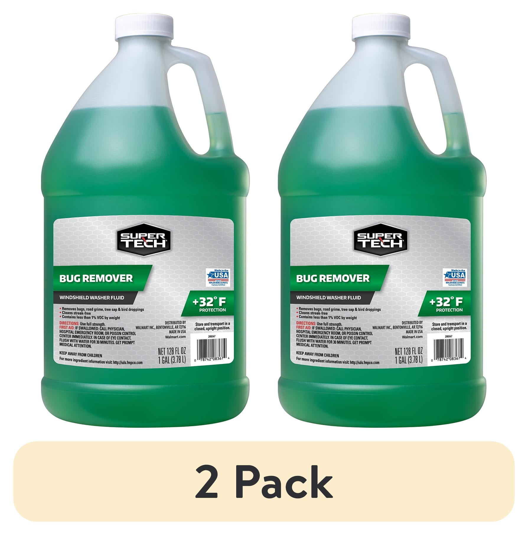 (2 pack) Super Tech Bug Remover with Rain Repeller Windshield Washer ...