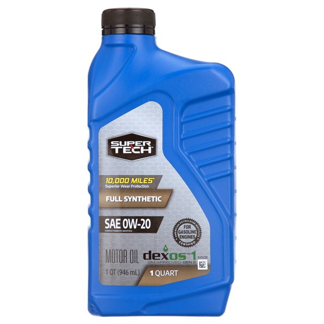 Super Tech Full Synthetic SAE 0W-20 Motor Oil, 1 Quart - Walmart.com