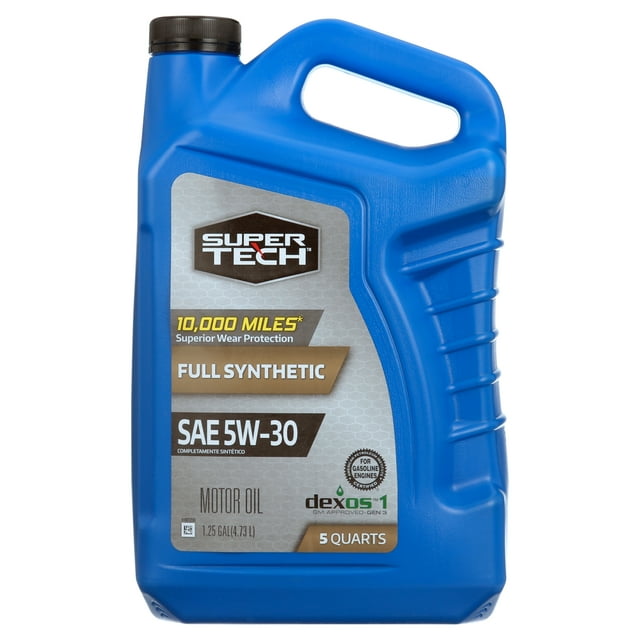 Super Tech Full Synthetic SAE 5W-30 Motor Oil, 5 Quarts - Walmart.com