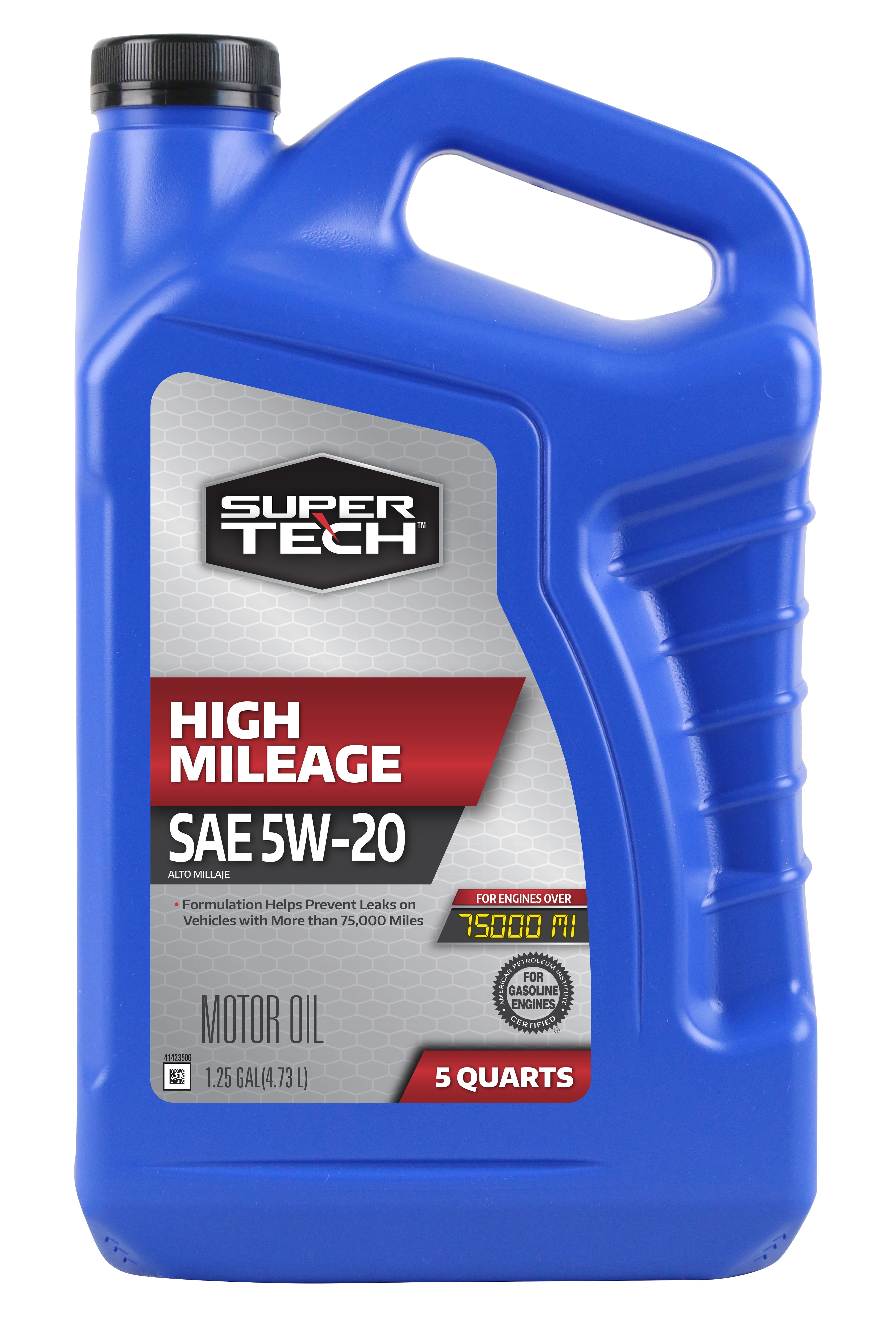 Super Tech High Mileage SAE 5W-20 Motor Oil, 5 Quarts - Walmart.com