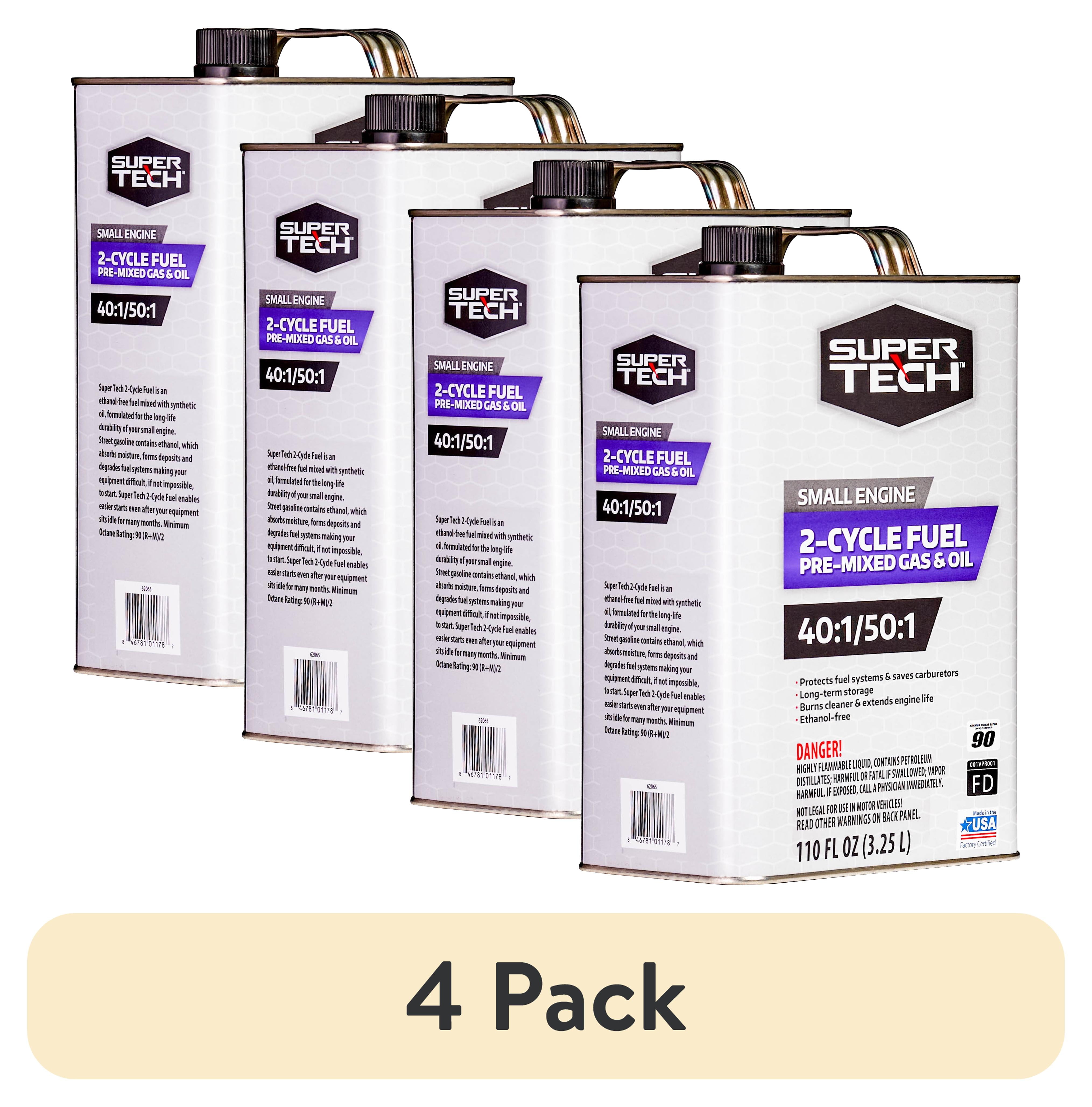 (4 pack) Super Tech Multi-Mix 40:1/50:1 2-Cycle Premixed Small Engine ...