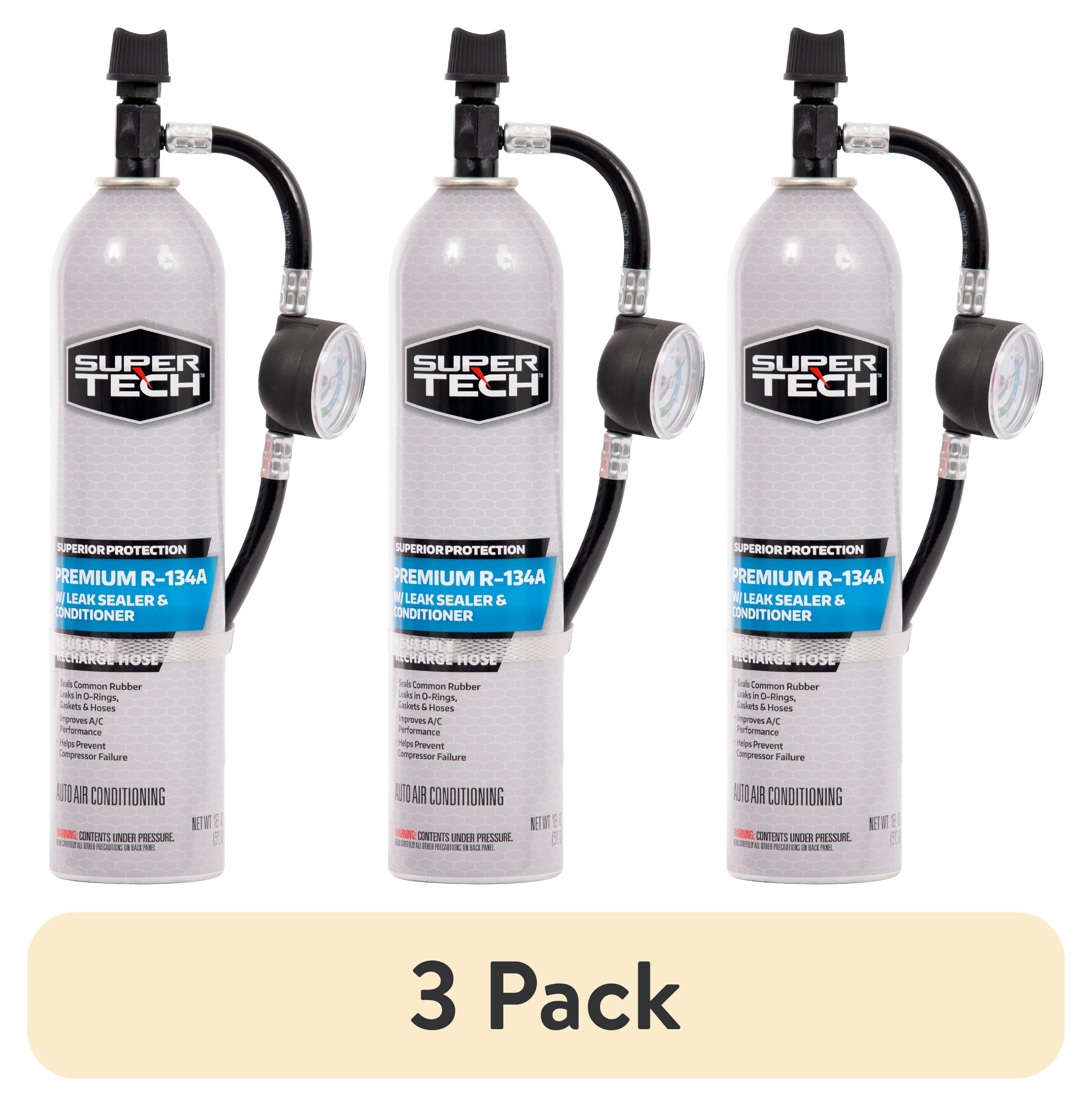 (3 pack) Super Tech Premium R-134a Automotive Refrigerant with Reusable ...