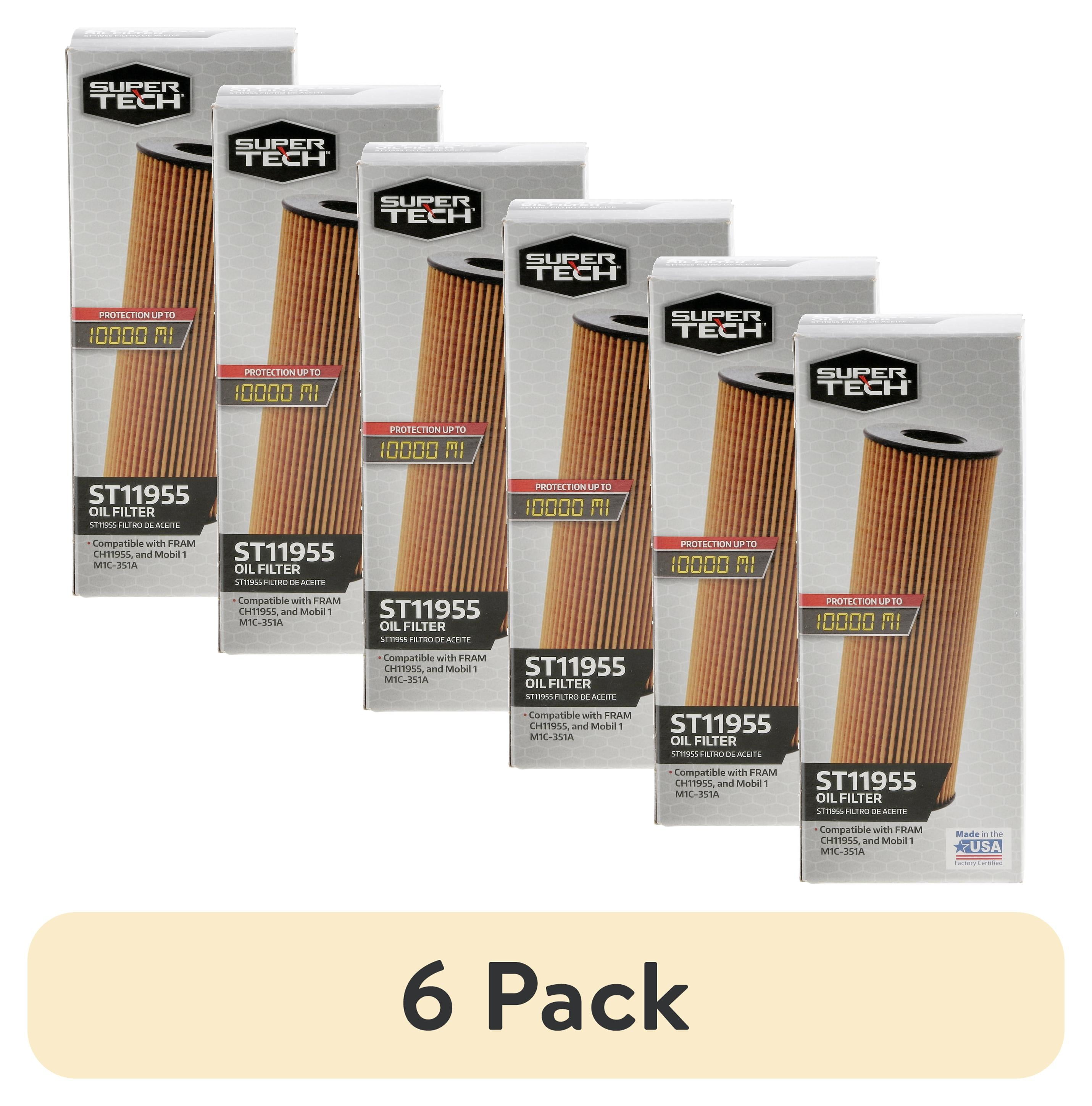 (6 pack) Super Tech Oil Filter, ST11955, 10K mile Oil Filter for Ford ...