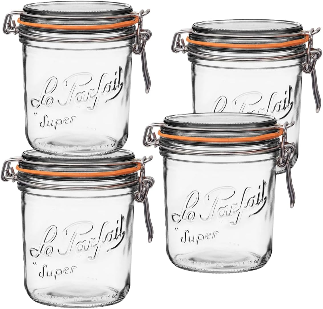 **super terrine jar | 24oz/pint & half (pack of 4) 750ml french glass ...