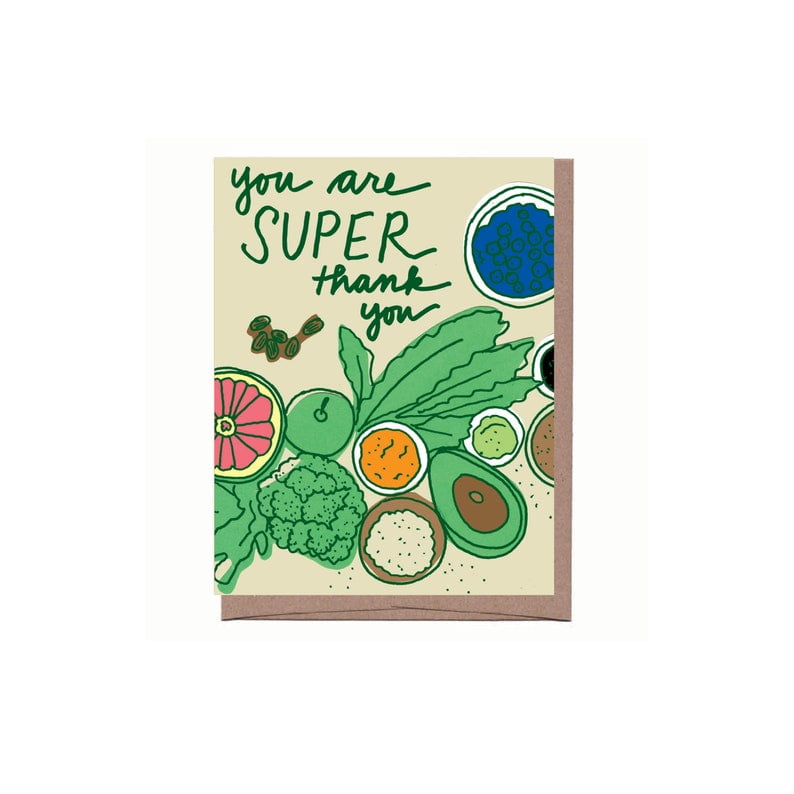 Super Thank You Greeting Card - Cheerful Blank Card with Envelope for ...
