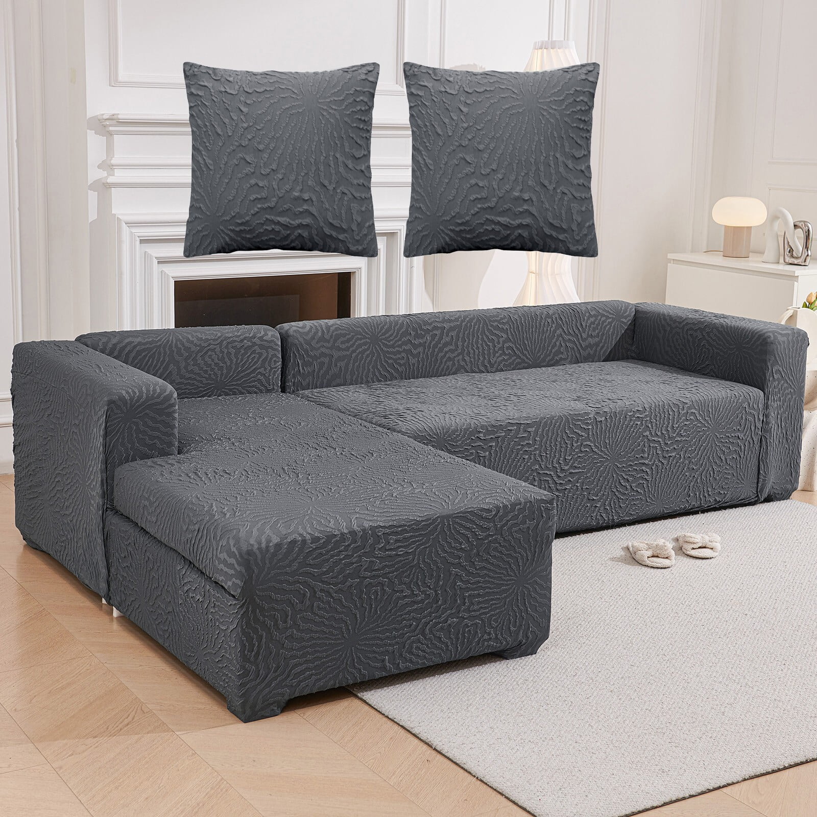 Super Thick Sectional Couch Covers L Shape Sofa Covers Stretch 2pcs ...