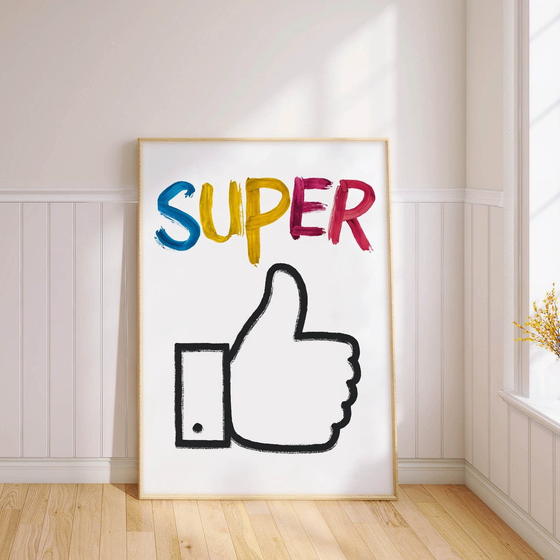 Super Thumbs Up Art Print, Motivational Wall Decor, Positive ...