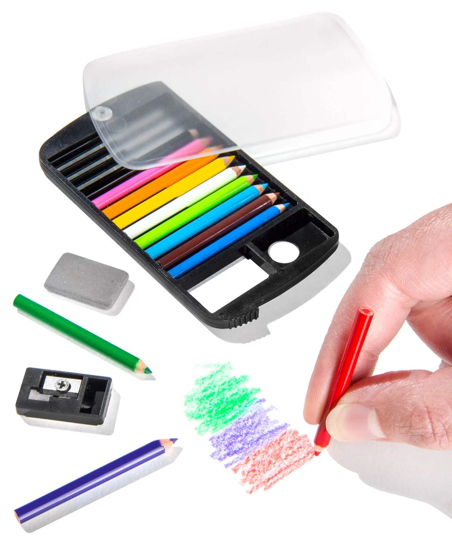 Mini Pack Super Tiny Colored Pencils Set with Eraser and Sharpener ...
