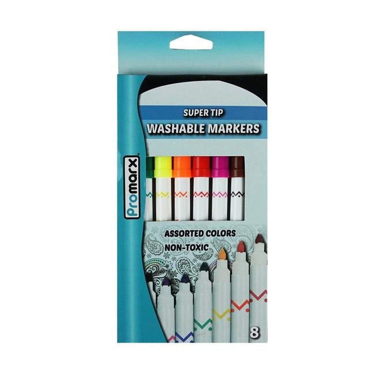 Super Tip Washable Markers, Assorted Color - 8 Count - Case of 48 ...