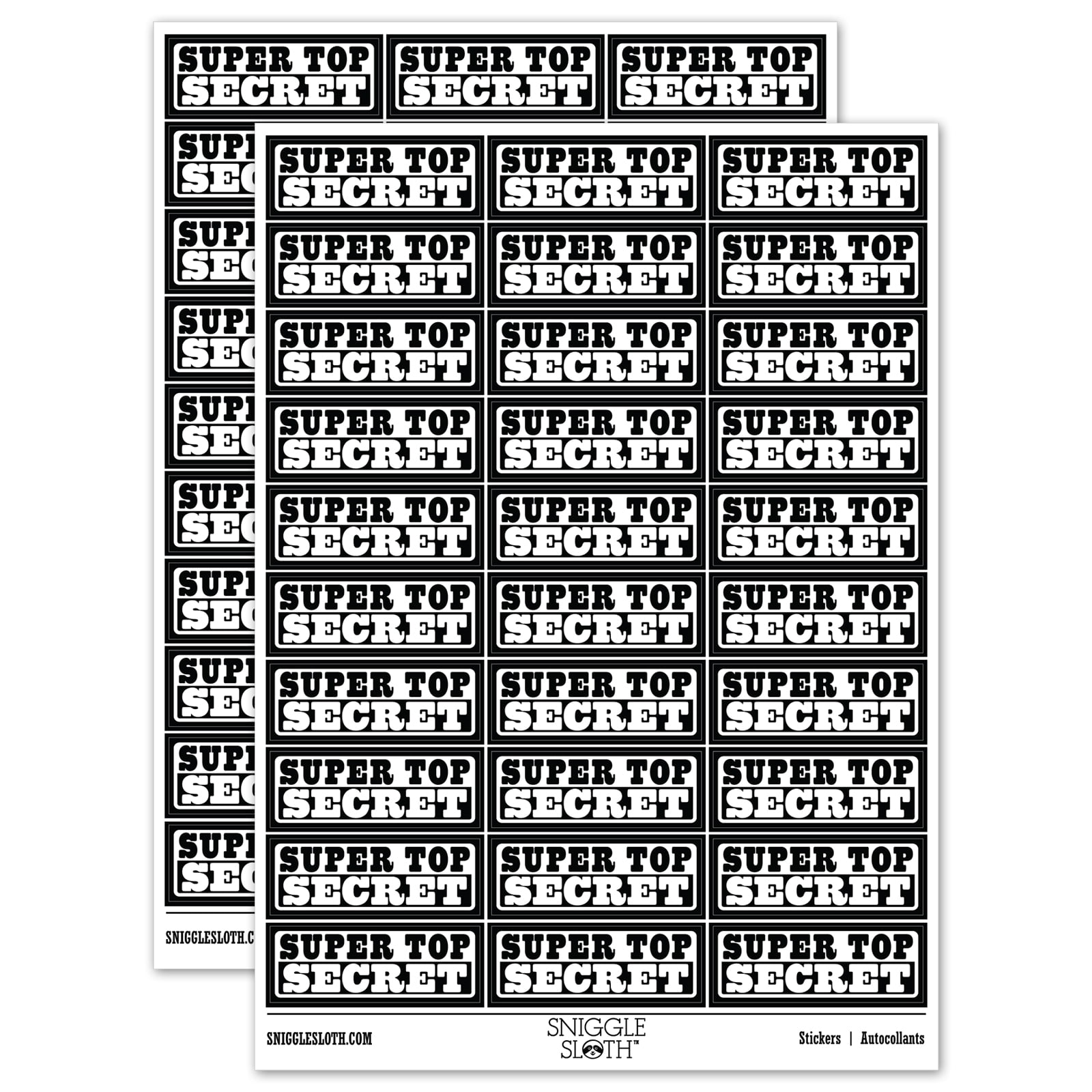 Super Top Secret Sticker Set - Black - Matte Finish - 1.75" Medium ...