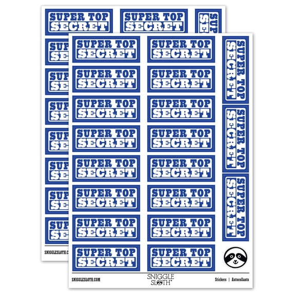Super Top Secret Sticker Set - Dark Blue - Gloss Finish - 2.00" Large ...